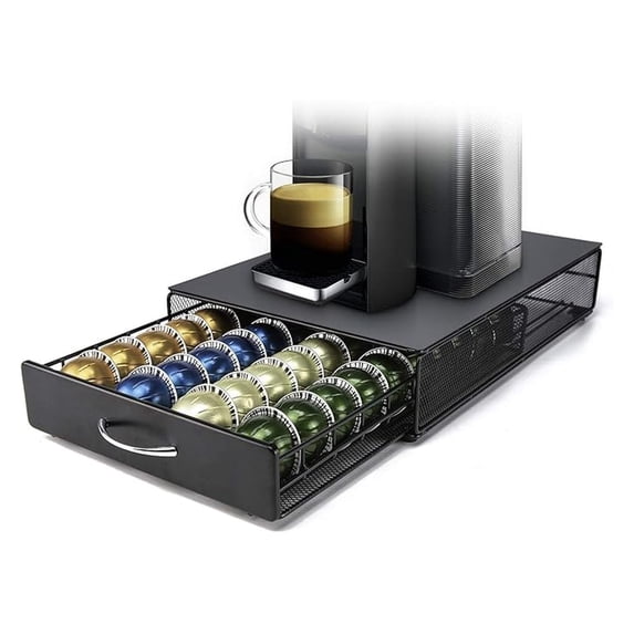 Capsule Holder - 40 Pod Storage Drawer Organizer for line Coffee Pods ...
