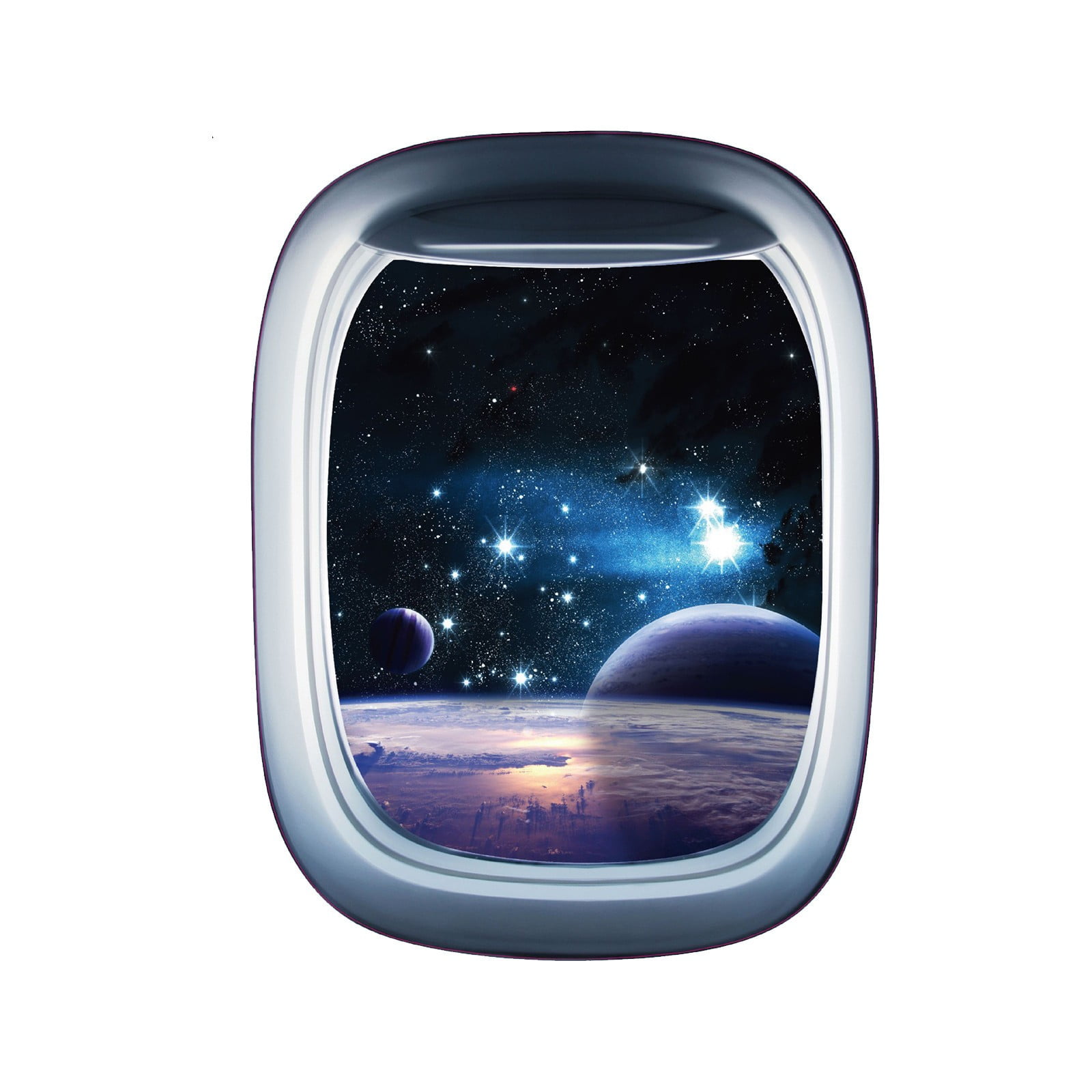 Capsule Window Galaxy Wall Sticker 3D Astronaut Outer Space Mural ...