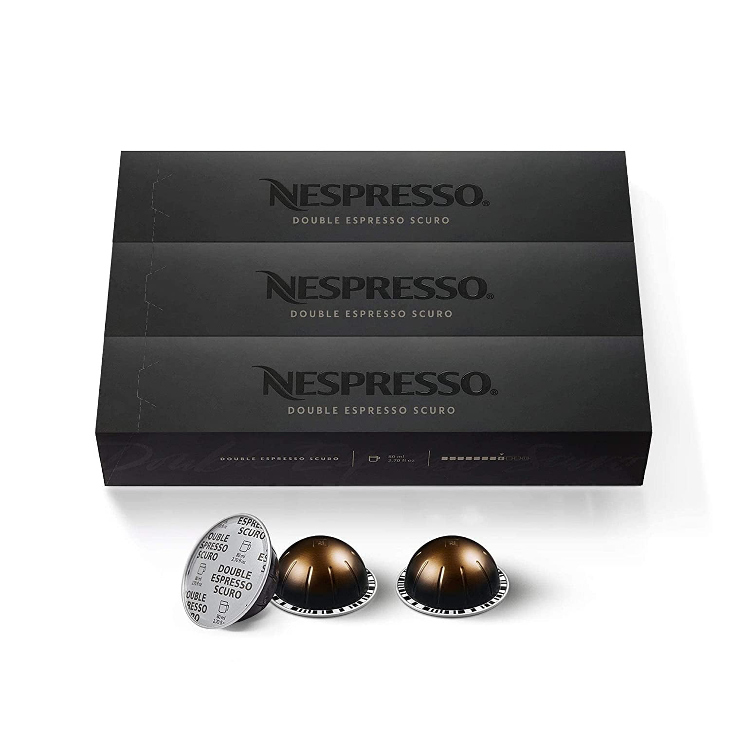 Capsules Vertuo, Double Espresso Scuro, Dark Roast Espresso Coffee, 30 ...