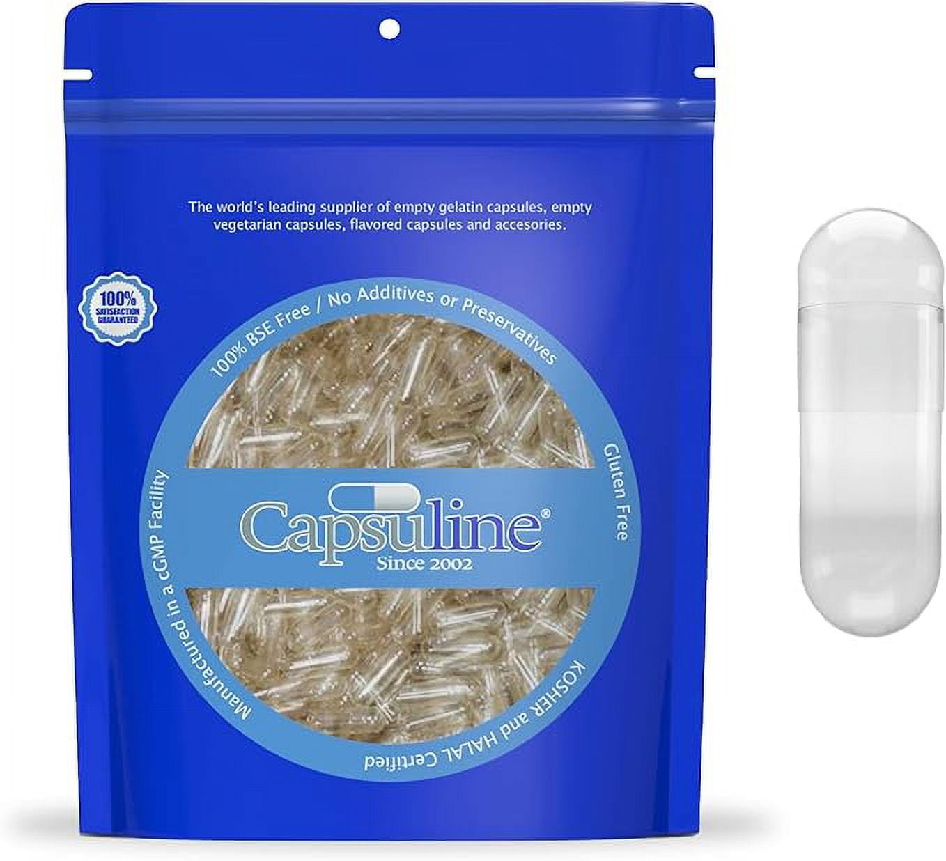 Capsuline Size 00 - Clear Empty Vegan Capsules - 1000 Count - Empty ...
