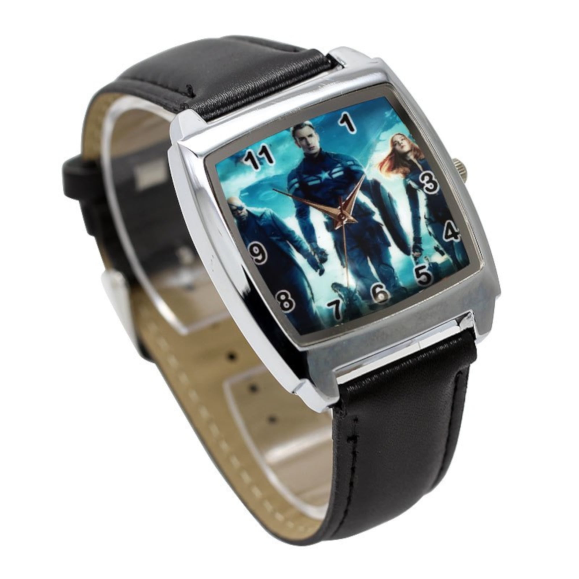 Capt. America Style Superhero Action Figure Square Face Watch, Watch ...