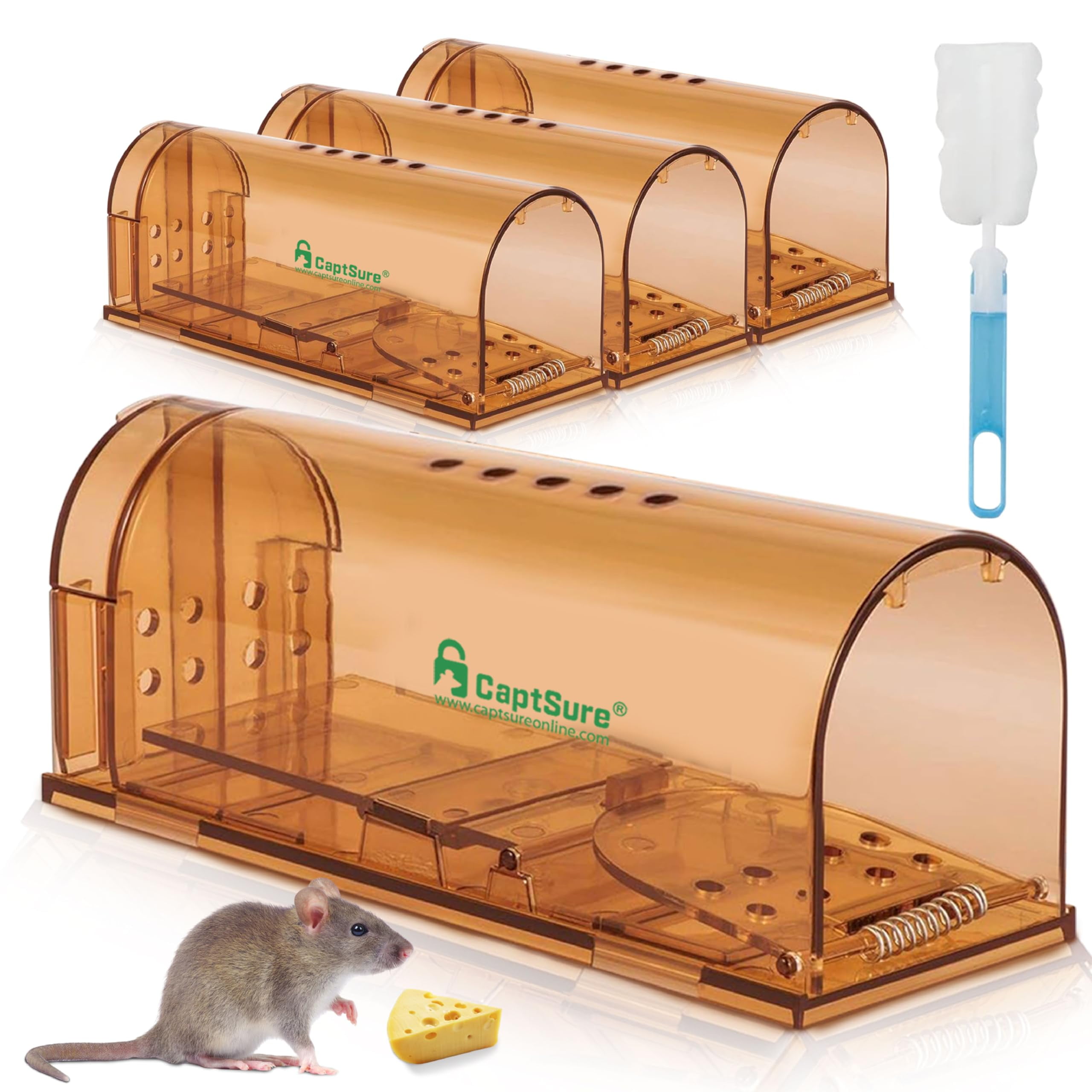 CaptSure Humane Mouse Traps Indoor for Home - Small Trap Indoor/Outdoor ...
