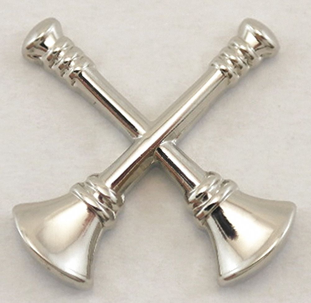 Captain, 2 Crossed Bugles, 2 Posts Clutch Backs, Pairs, 3/4 High ...