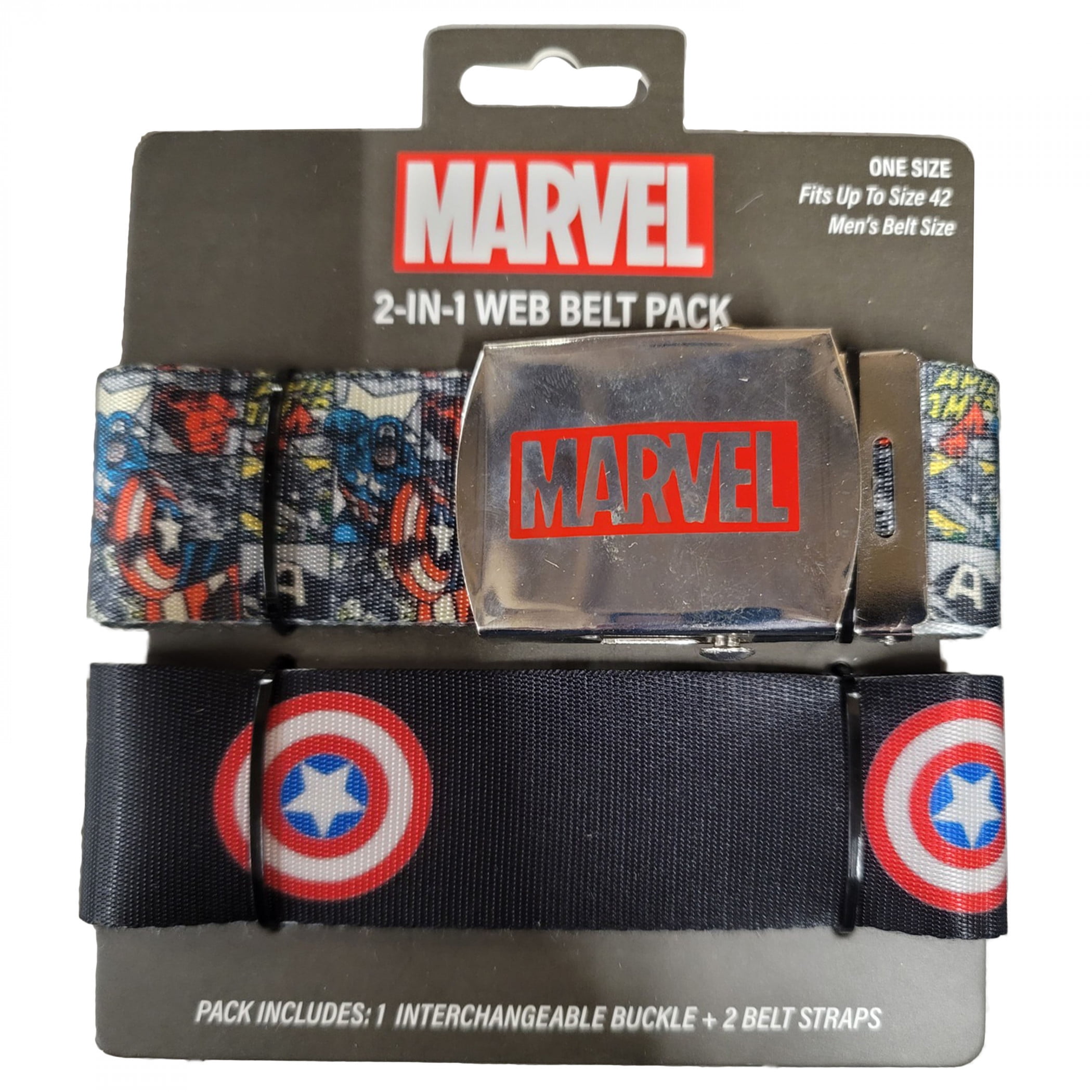 Captain America 862562 Marvel Retro Logo 2-in-1 Web Belt, Multi Color ...