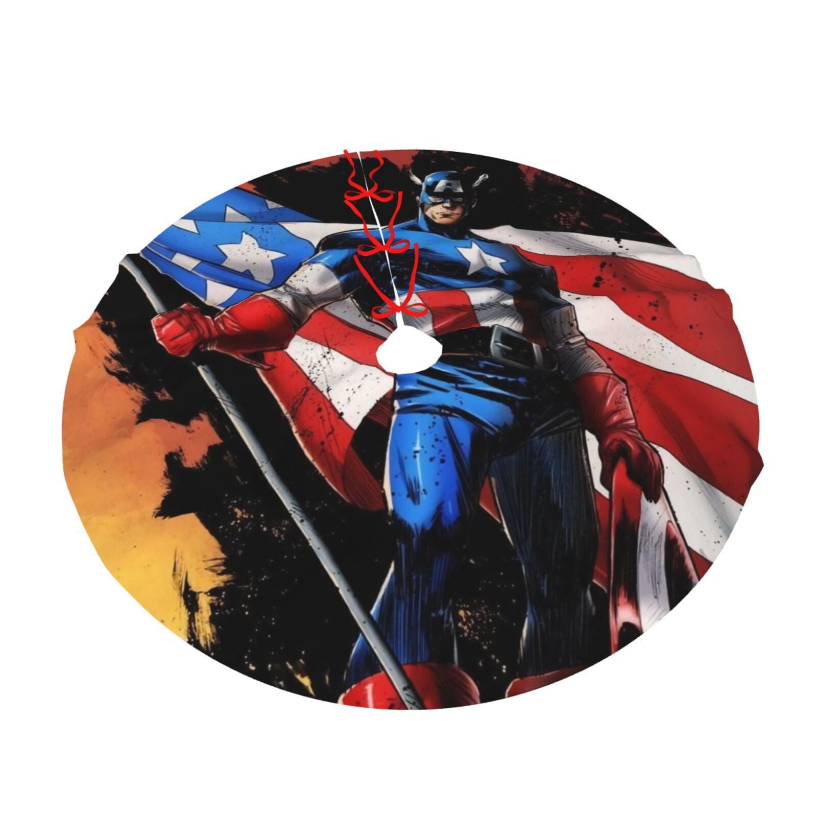 Captain America And The American Flag Christmas Tree Skirt,Captain ...