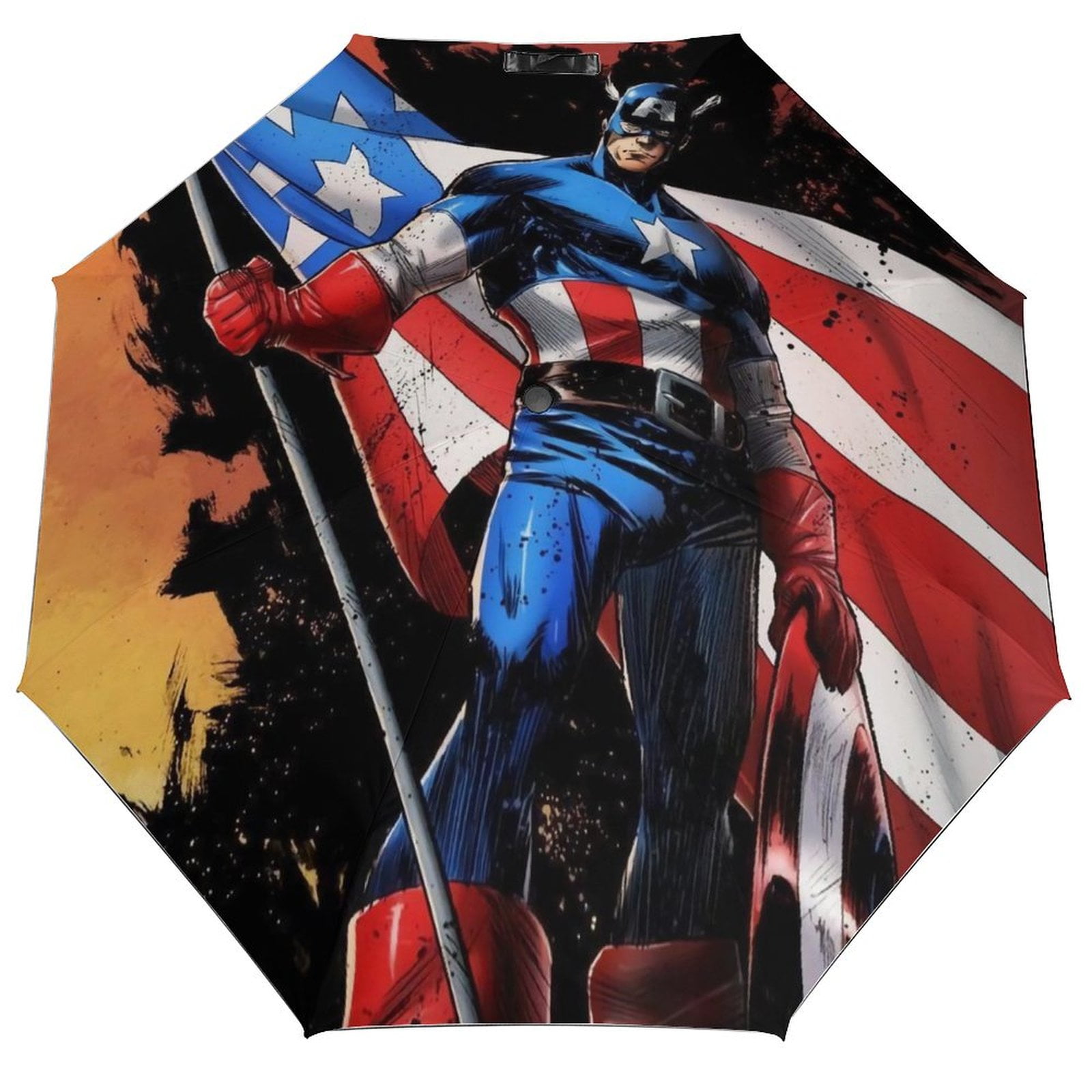 Captain America And The American Flag Inverted Umbrella,Large Windproof ...