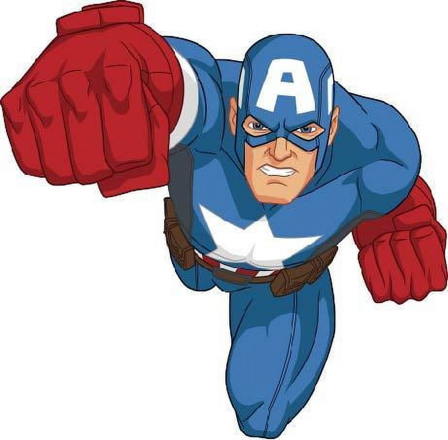 Captain America Animated Cartoon Character Wall Art Sticker Vinyl ...