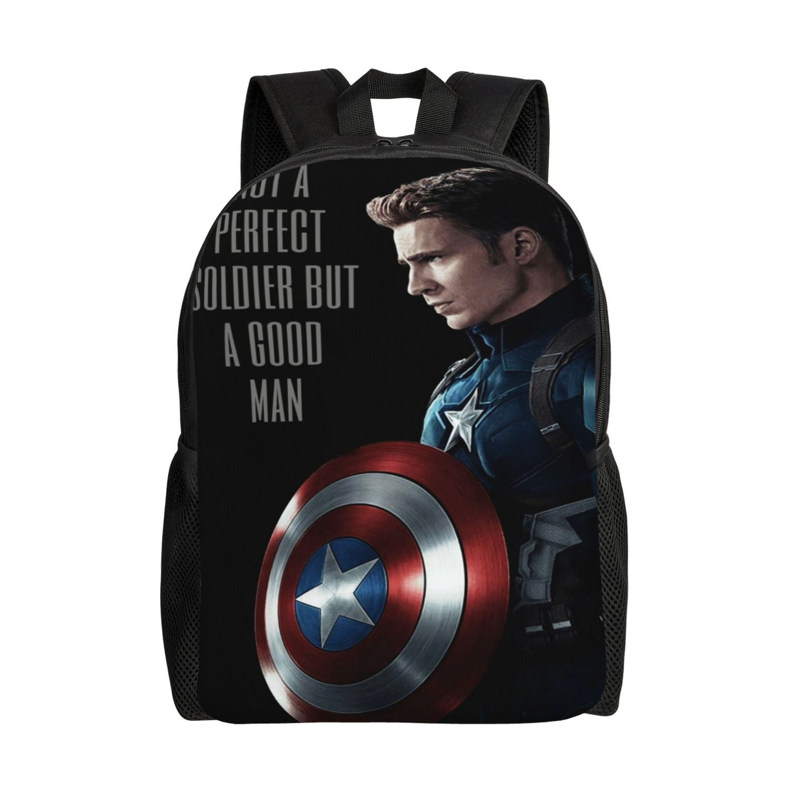 Captain America Backpack, 3D Printed Cartoon Laptop Bag Bookbag ...