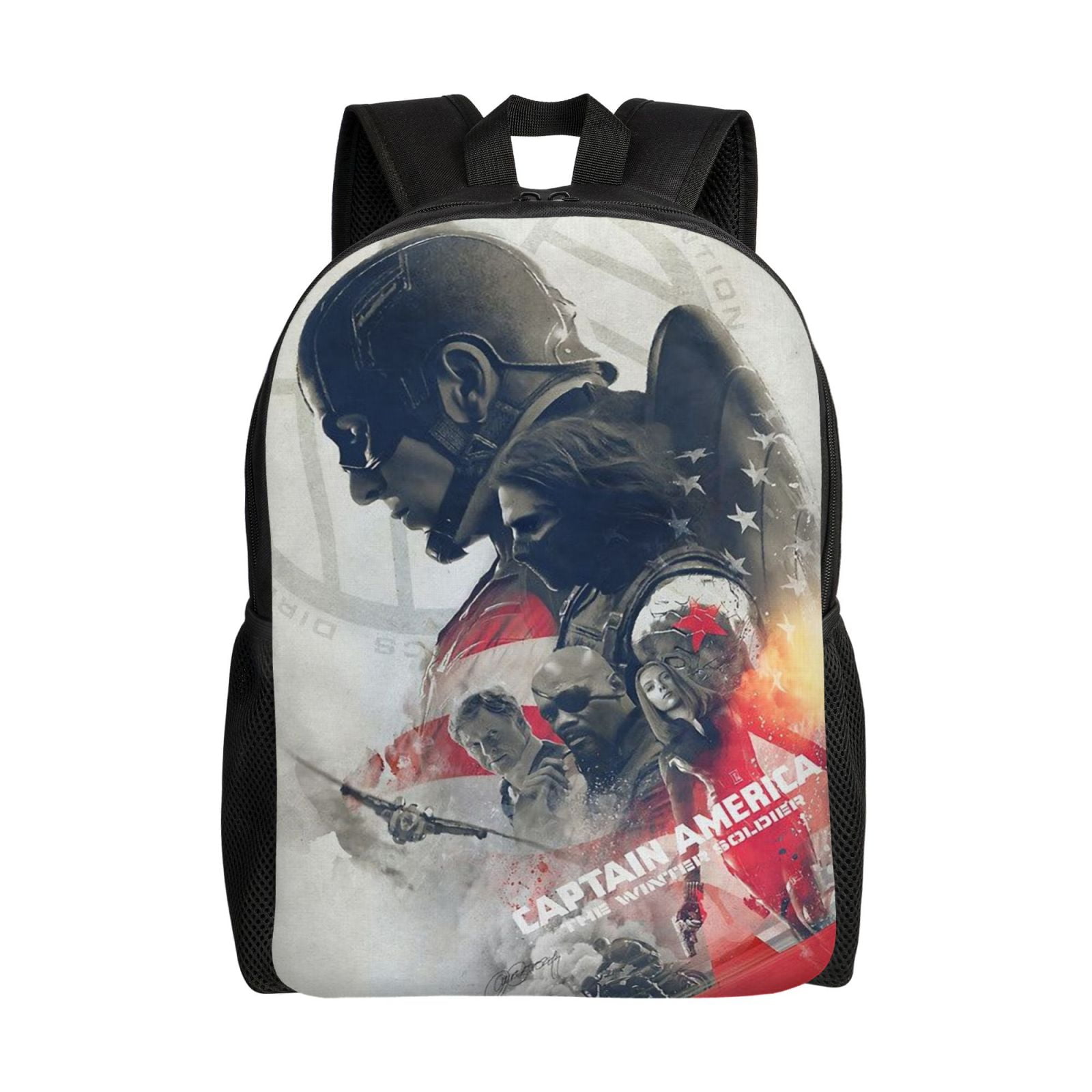 Captain America Backpack, 3D Printed Cartoon Laptop Bag Bookbag ...