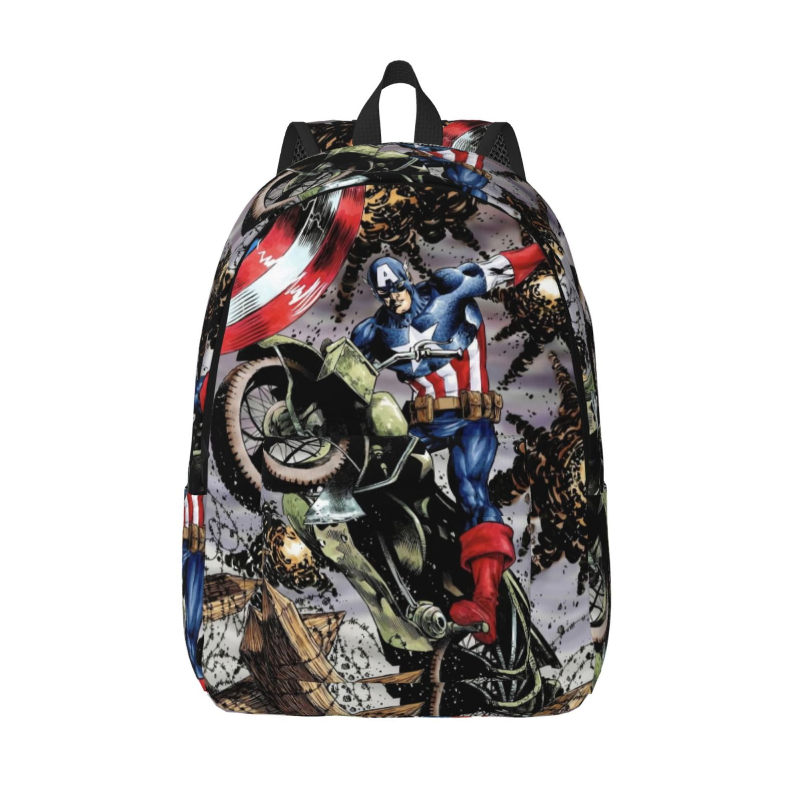 Captain America Backpack Canvas Casual Lightweight Backpack Fashion ...