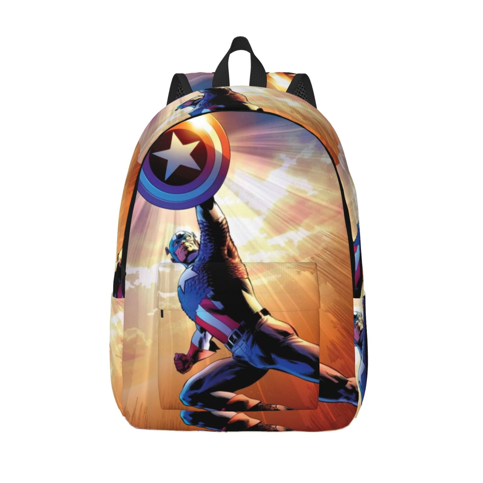 Captain America Backpack Canvas Casual Lightweight Backpack Fashion ...