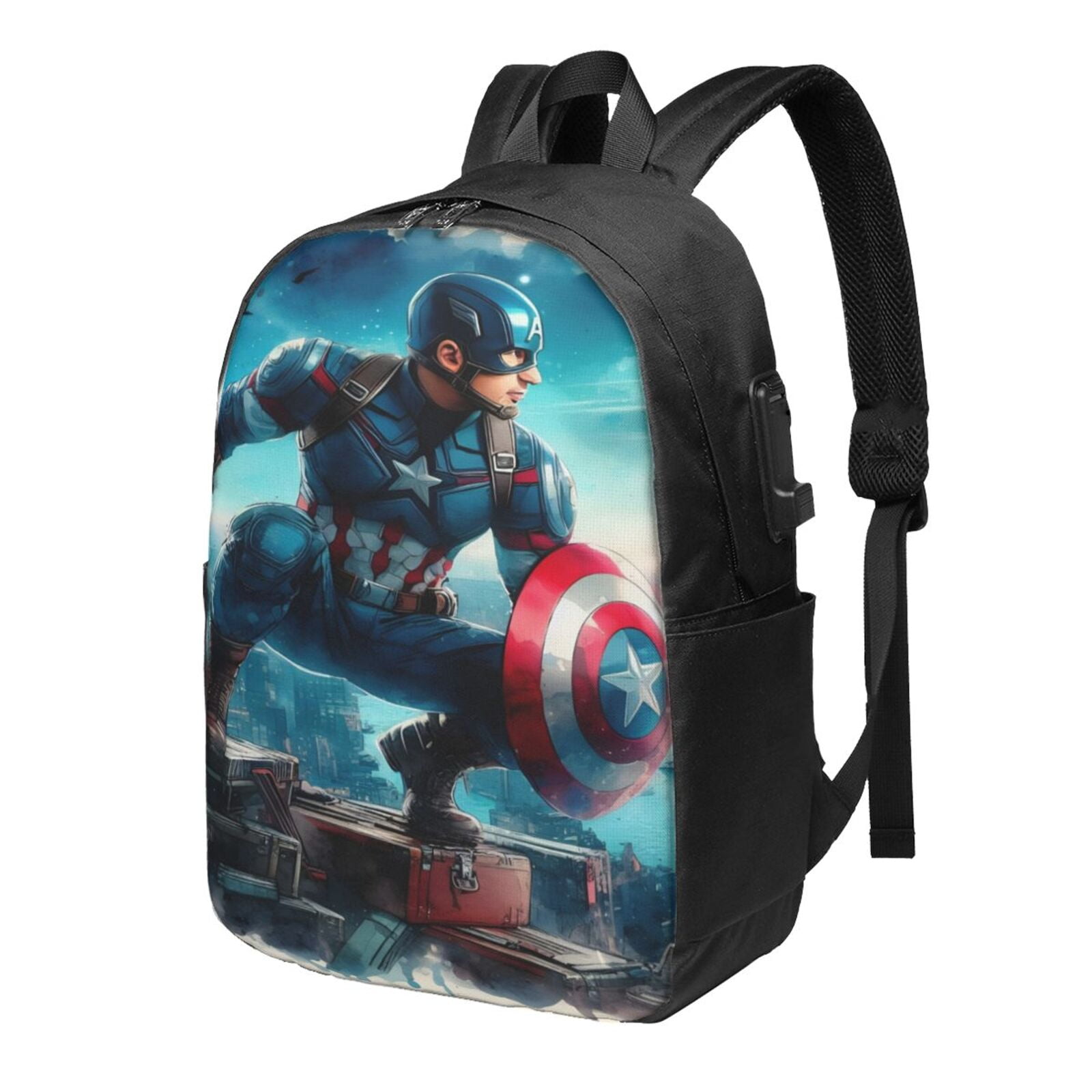 Captain America Backpack Fashion Travel Backpack Laptop Backpack 17 ...