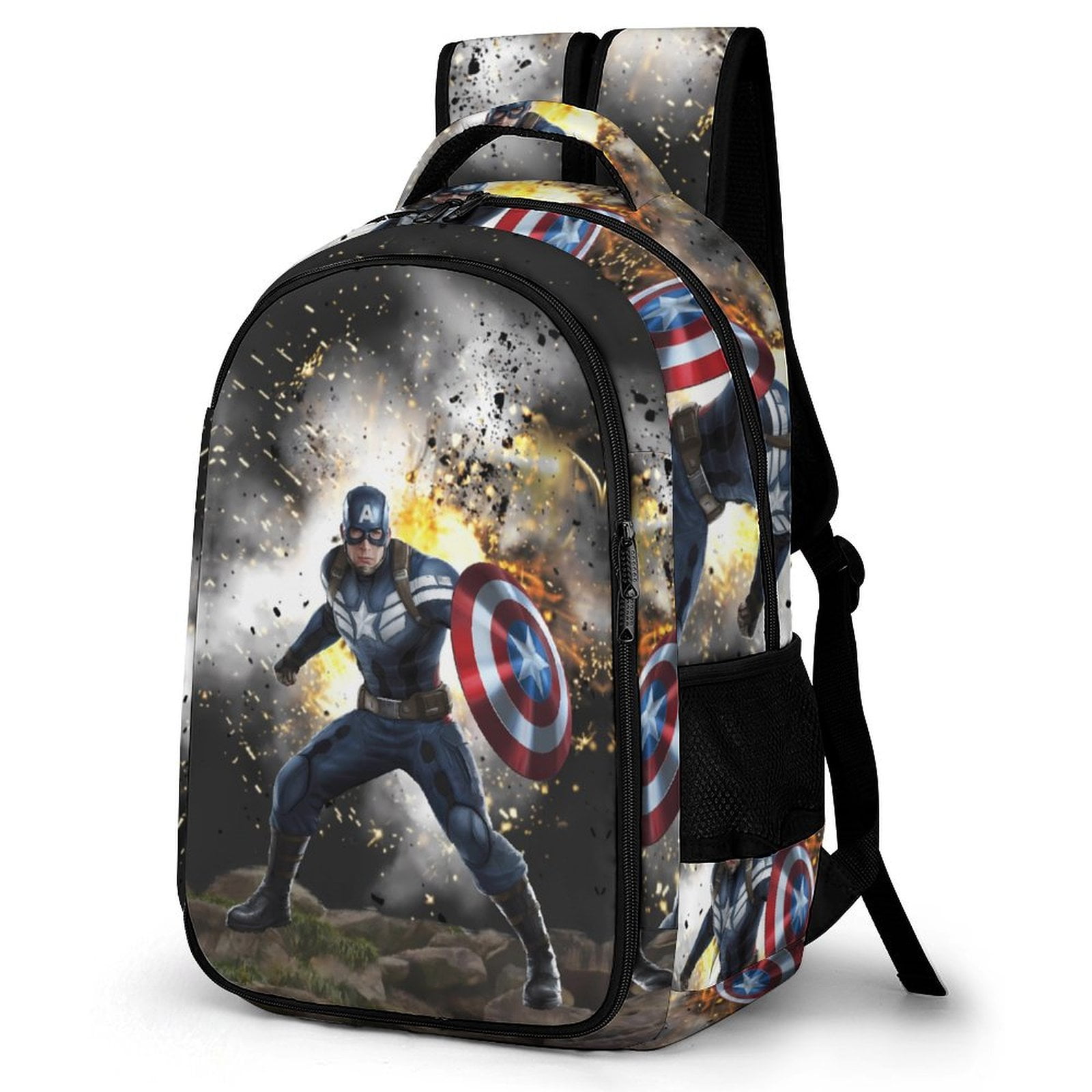 Captain-America Backpack, Lightweight Dual Zippers School Backpacks ...