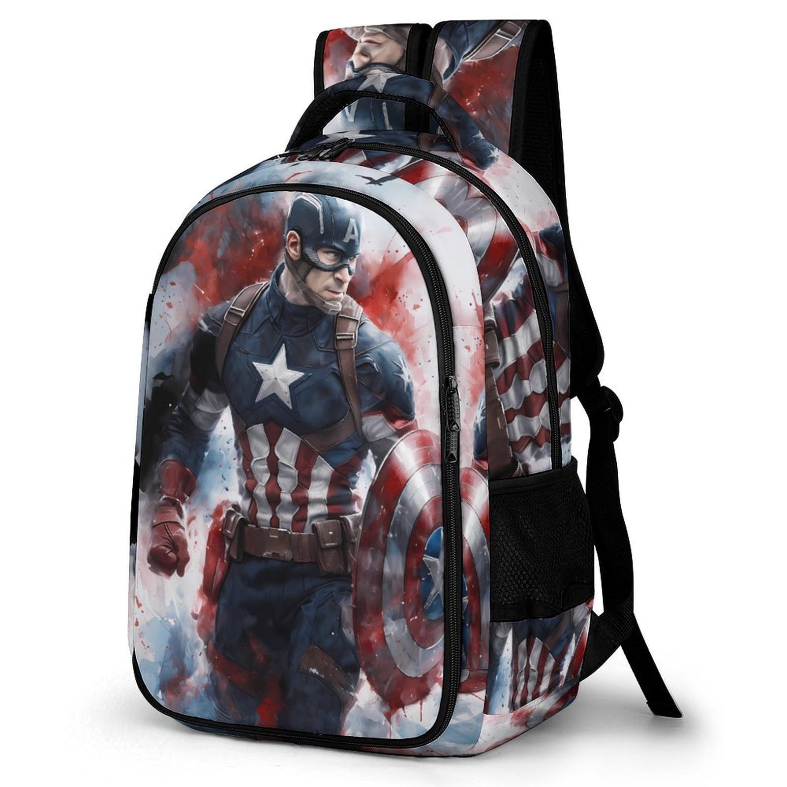 Captain-America Backpack, Lightweight Dual Zippers School Backpacks ...