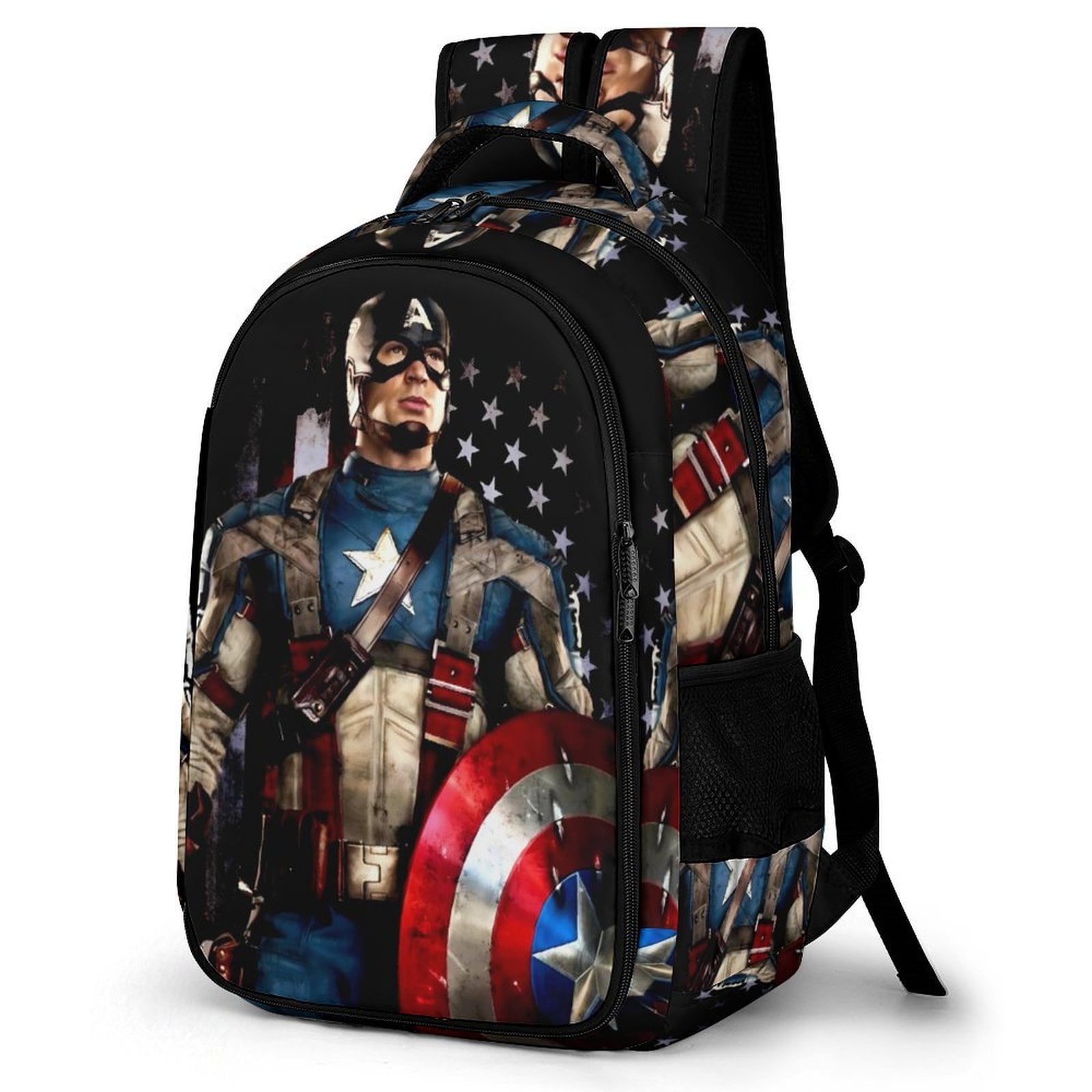 Captain-America Backpack, Lightweight Dual Zippers School Backpacks ...