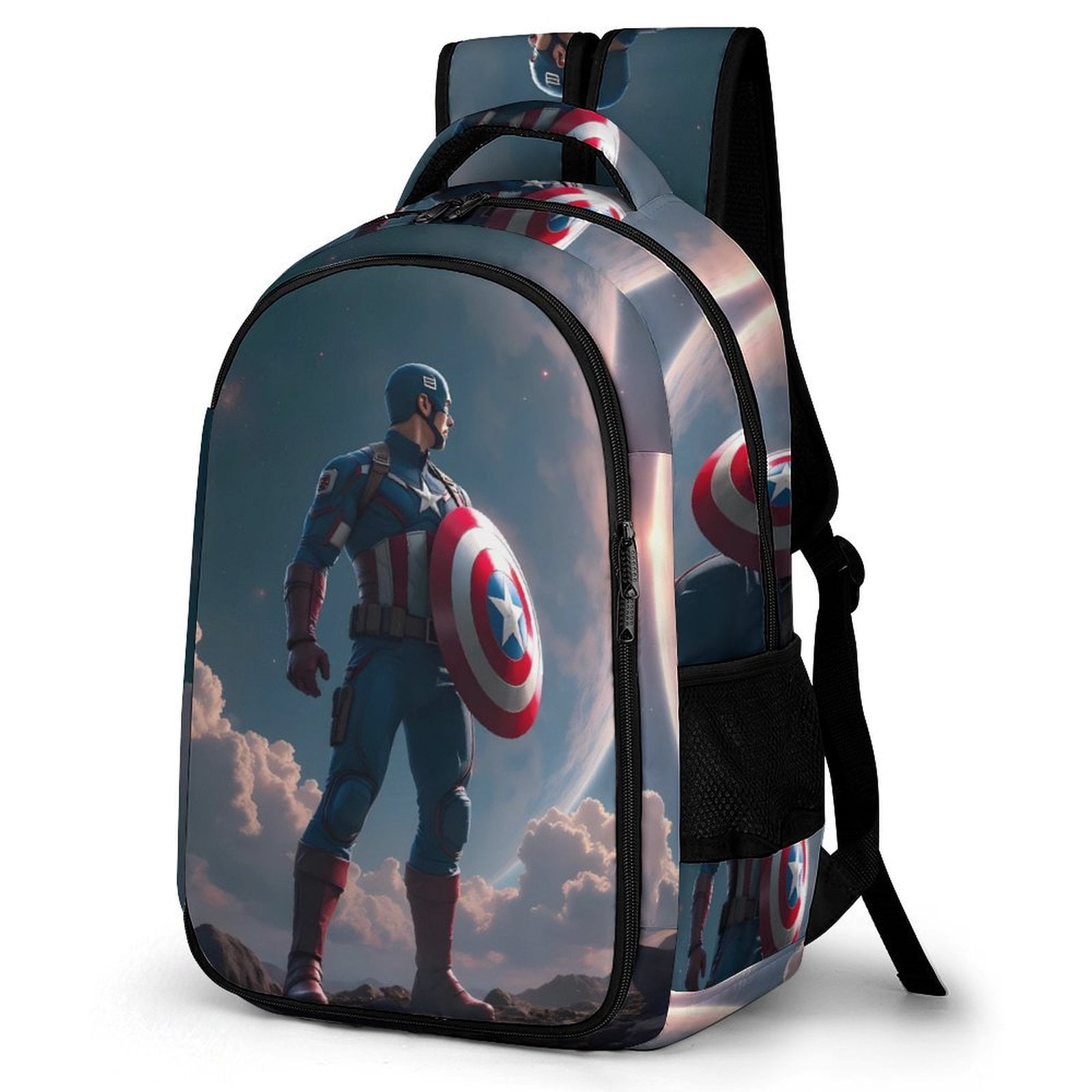 Captain-America Backpack, Lightweight Dual Zippers School Backpacks ...