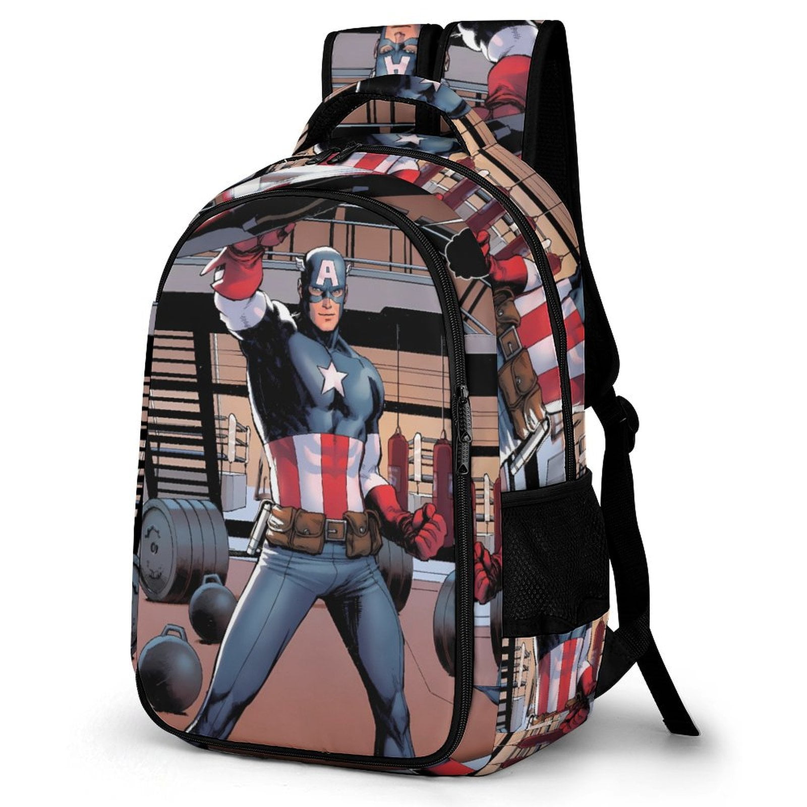 Captain-America Backpack, Lightweight Dual Zippers School Backpacks ...