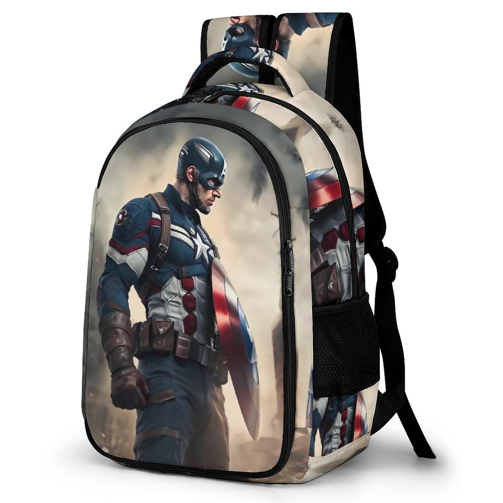 Captain-America Backpack, Lightweight Dual Zippers School Backpacks ...