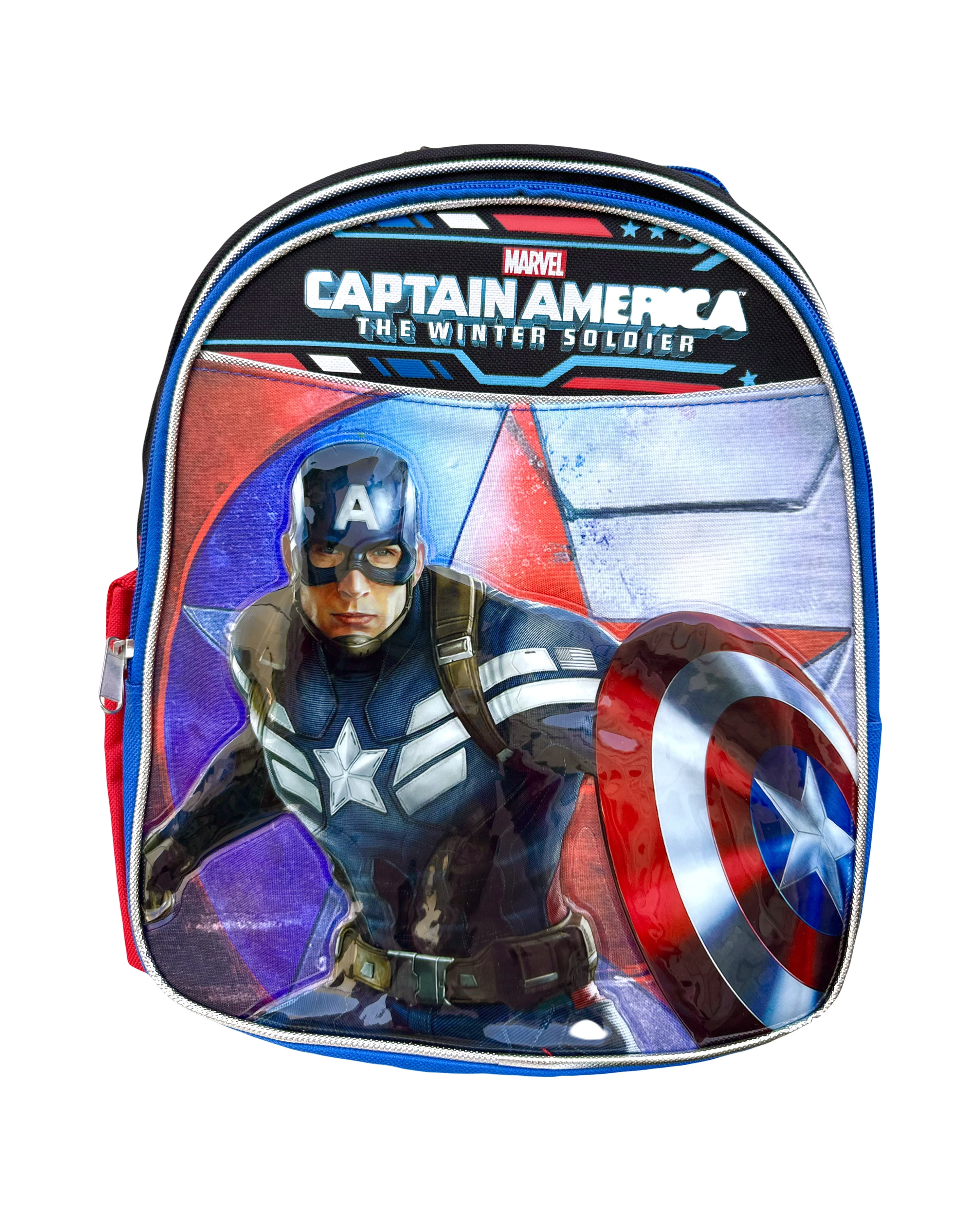 Captain America Backpack - Small Toddler 12in Cloth Backpack Book Bag ...