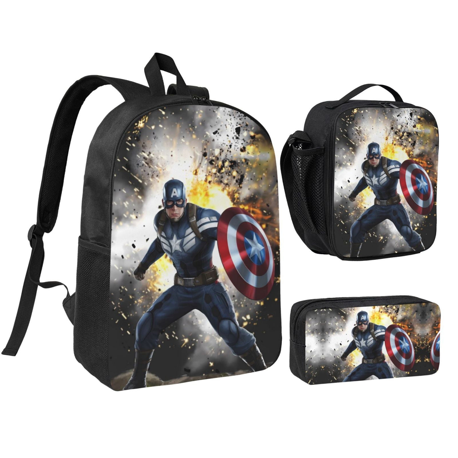 Captain-America Backpacks Sets, Laptop Backpack With Lunch Box And ...