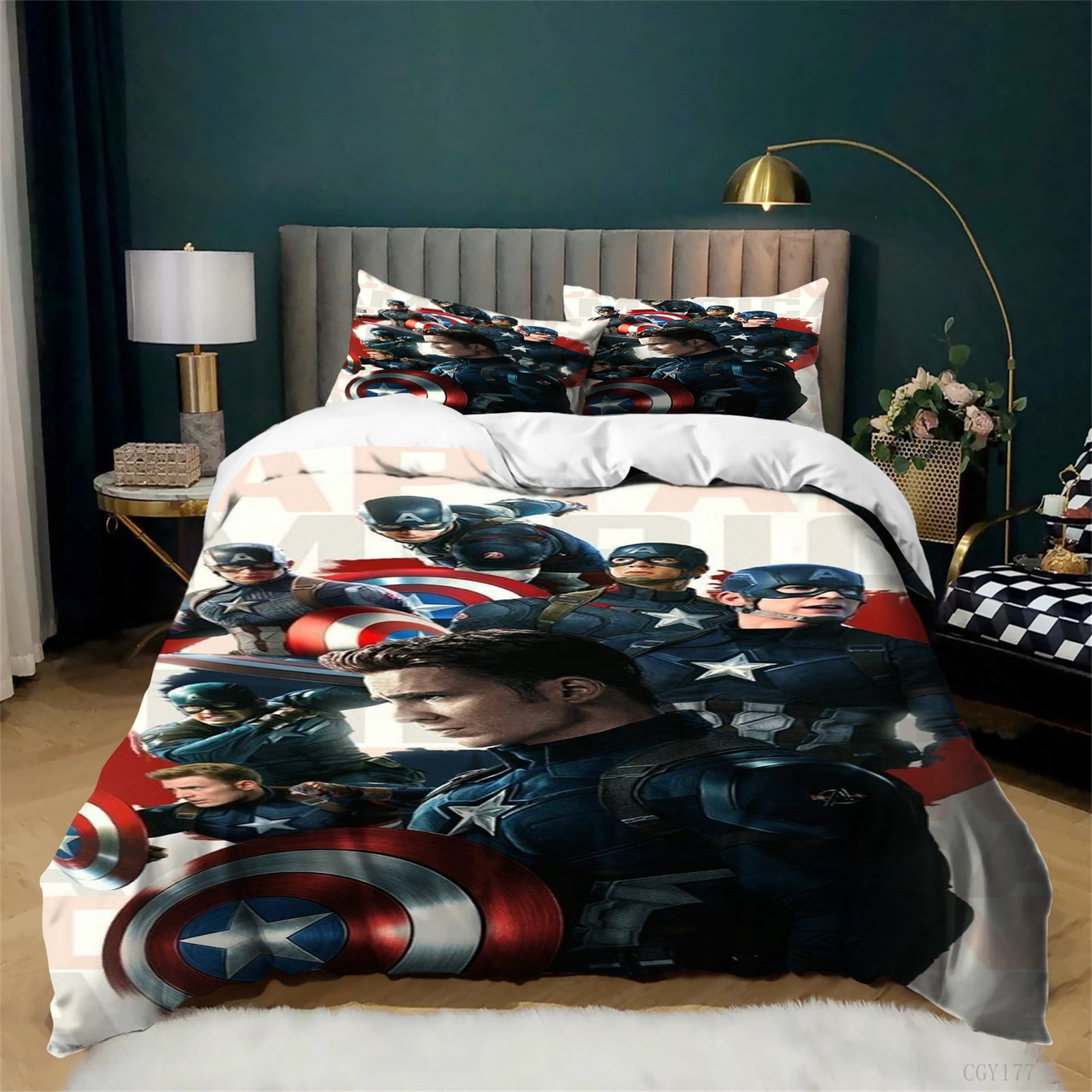 Captain America Bedding Duvet Cover Set All Season Soft Cozy Quilt ...