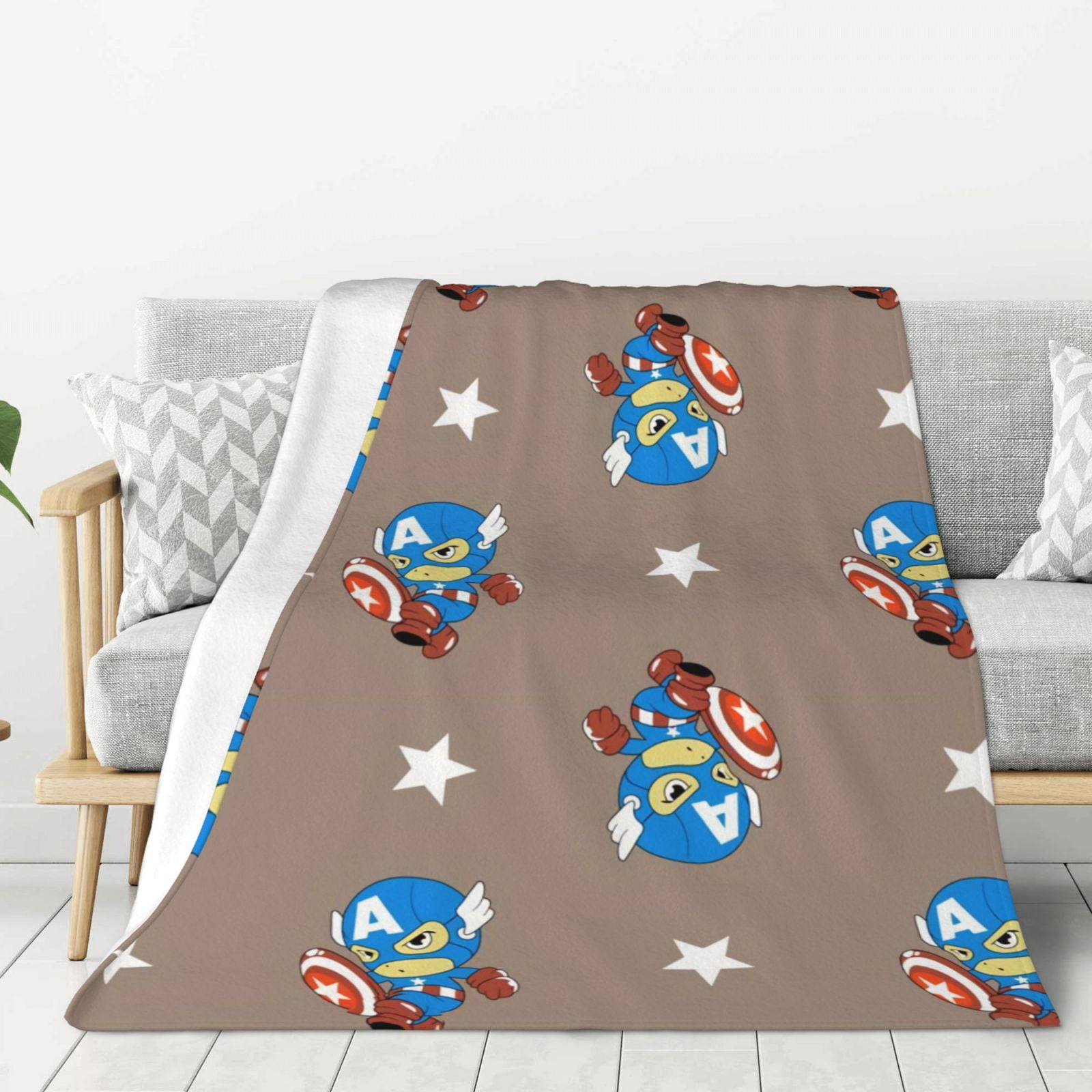 Captain America Blanket,Flannel Blanket Throw for Kids,Soft Warm Cozy ...