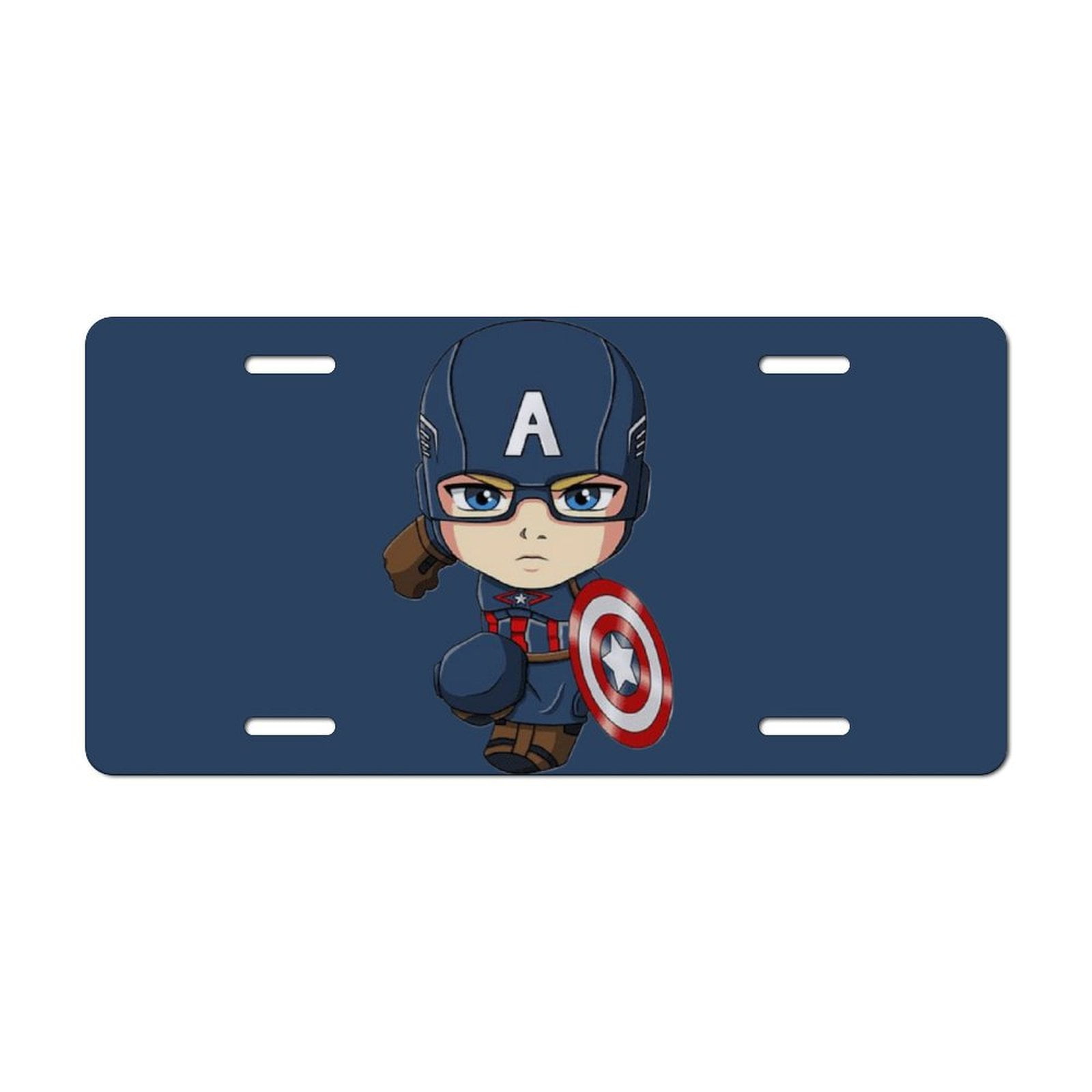 Captain-America Car License Plate Cute Anime License Plate Covers ...