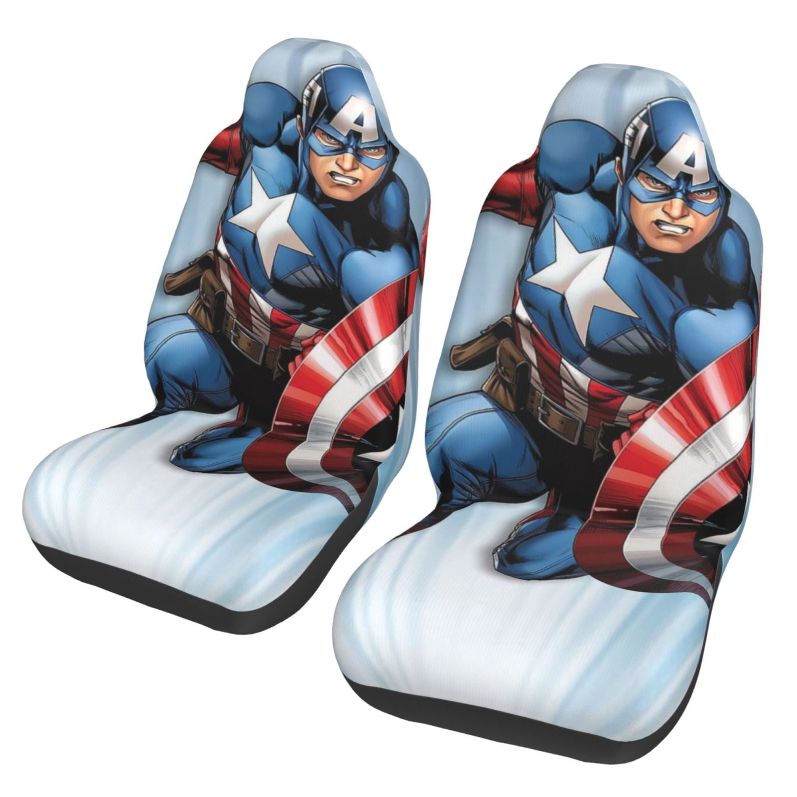 Captain America Car Seat Covers 2 Pack Cartoon Print Front Seat Covers ...