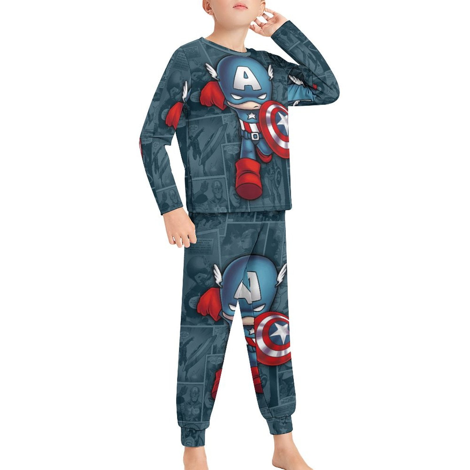 Captain America Children's Pajama Suit 2 Pieces Soft Cozy Sleepwear ...