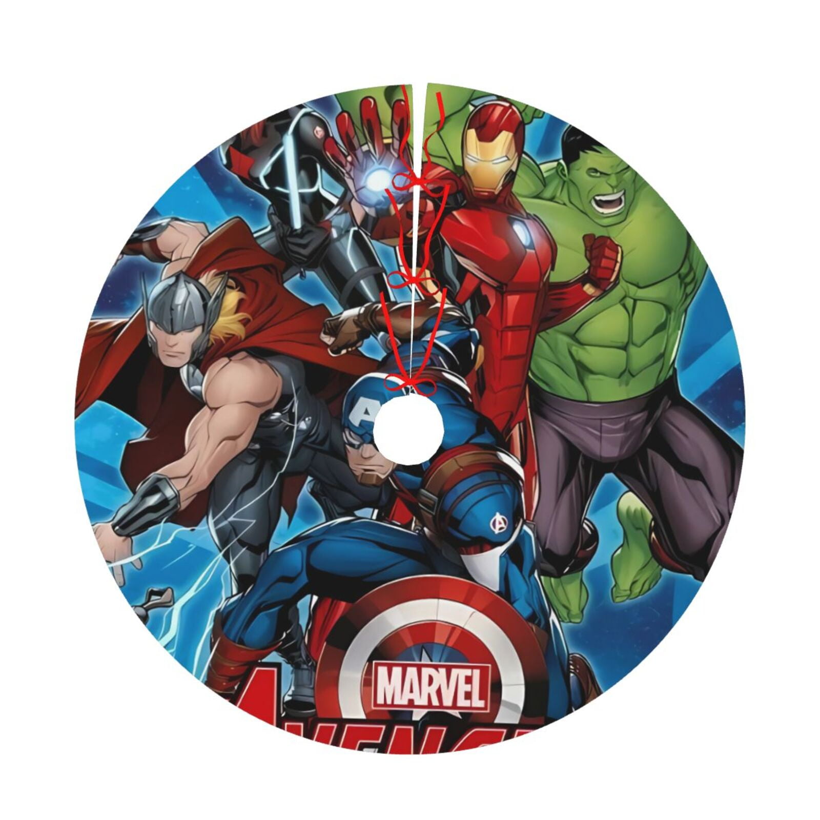 Captain-America Christmas Tree Skirt Soft and Funny Red Green Trimmed ...