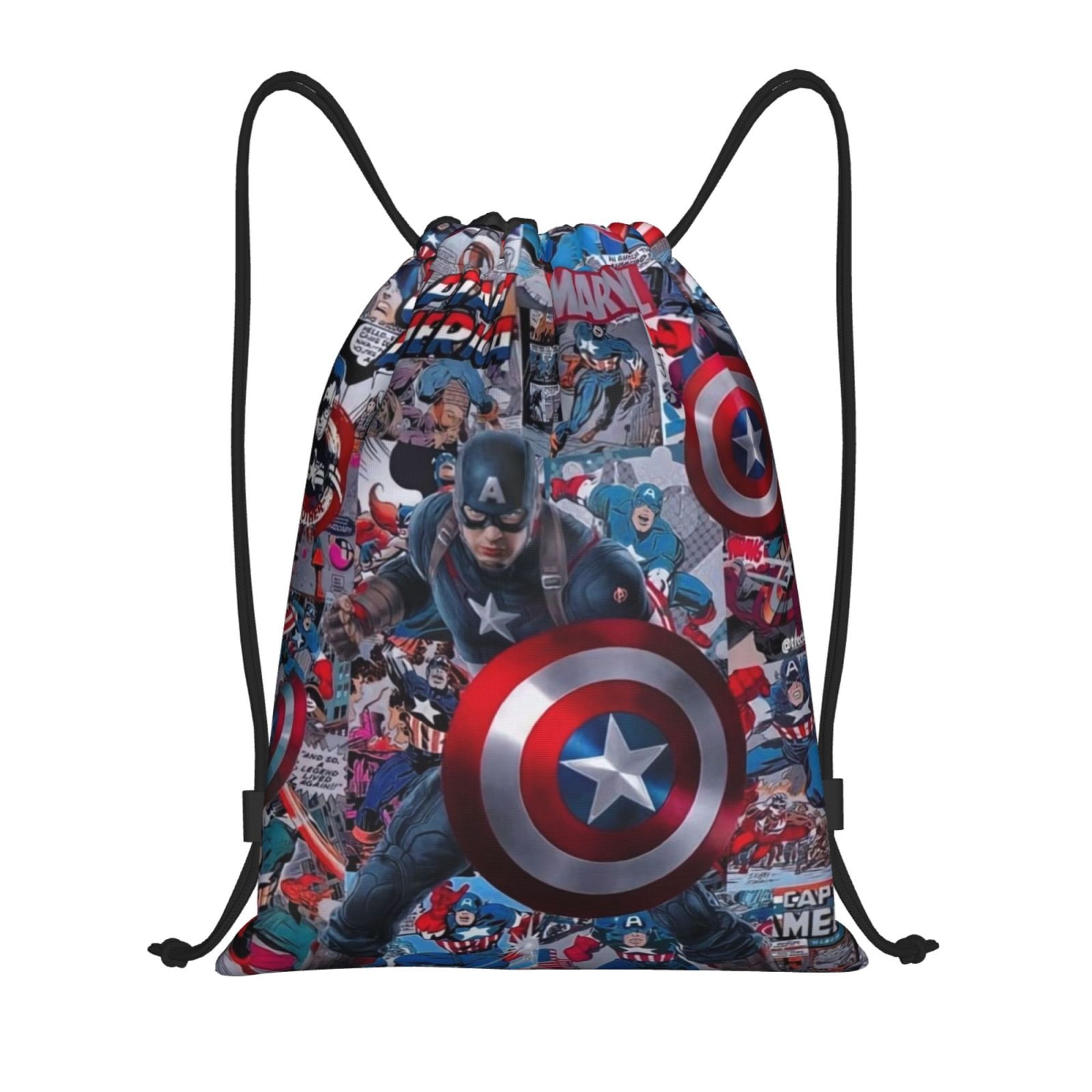 Captain America Classic Drawstring Bag, Collapsible, Sports, Fitness ...