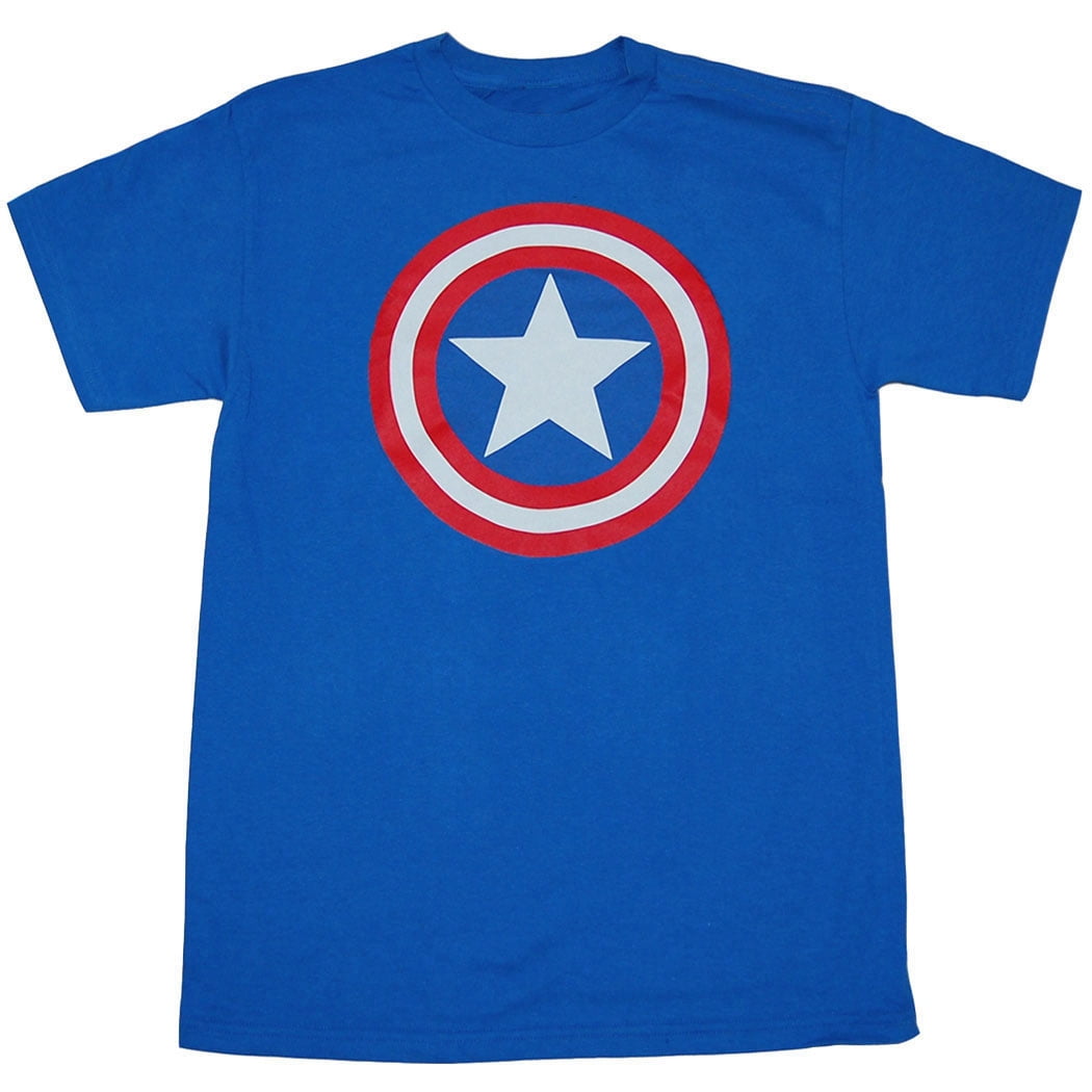 Captain America Classic Shield Royal T-Shirt - Walmart.com