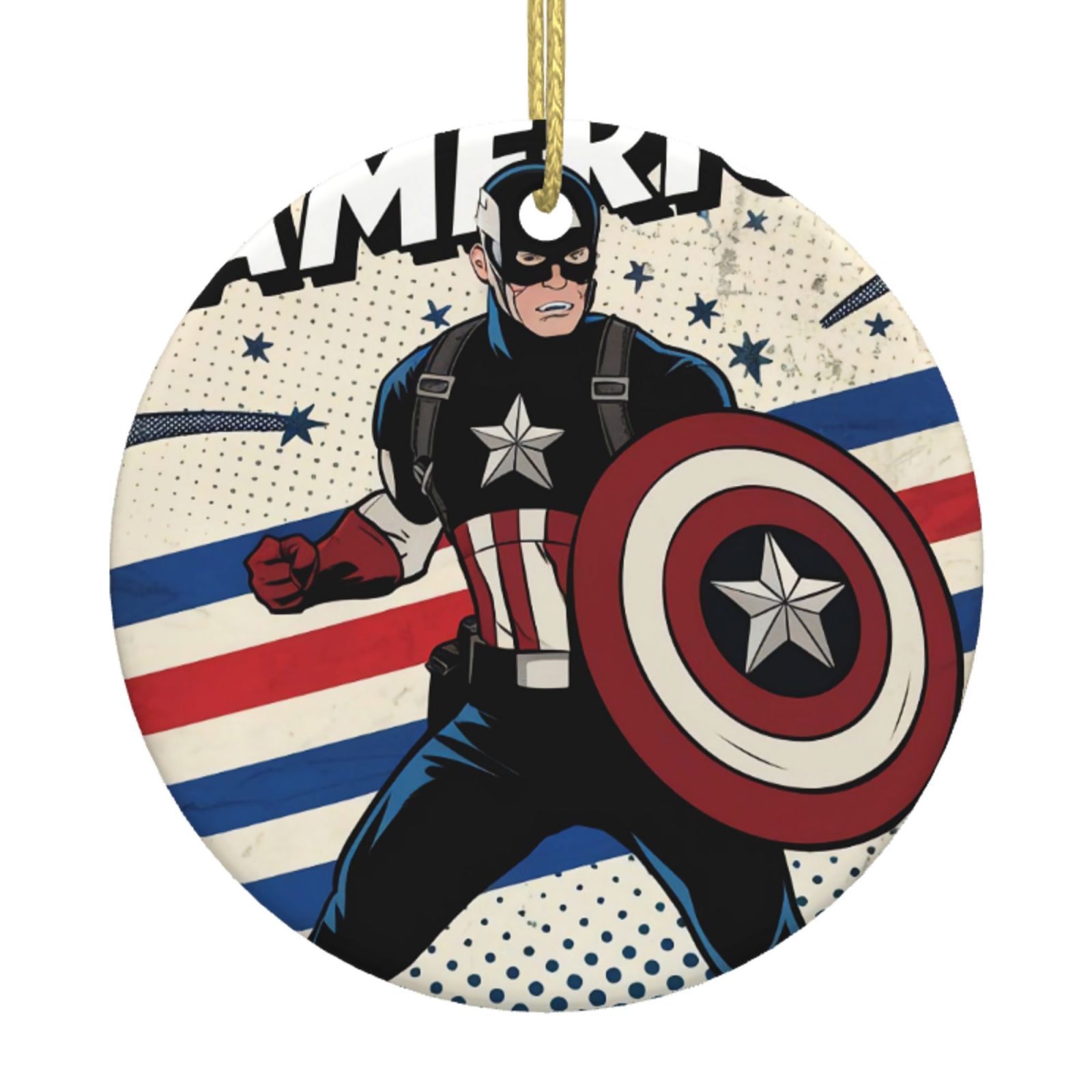 Captain America Comic Book Wallpaper Christmas Ornaments,Ceramic Xmas ...