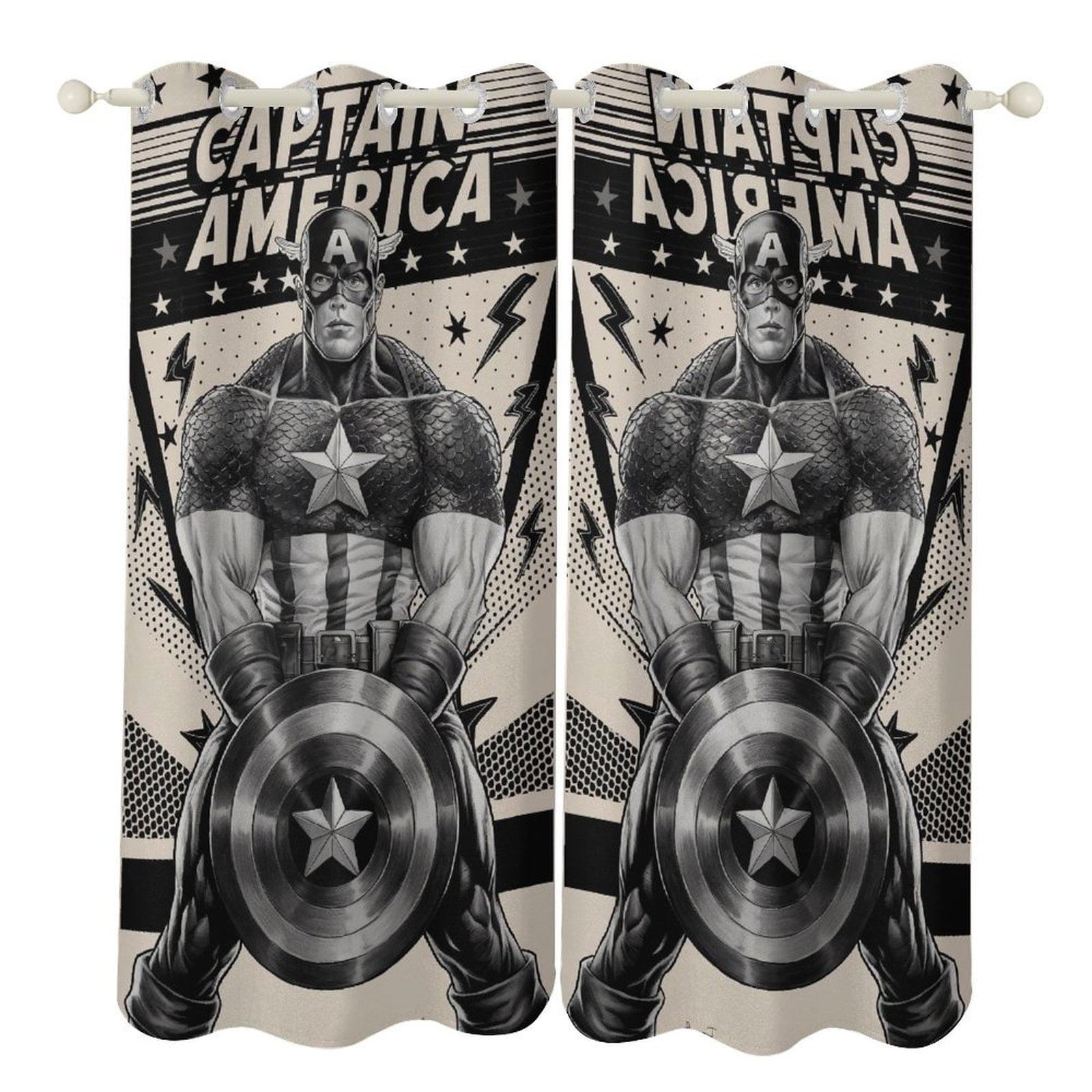 Captain America Comic Book Wallpaper Curtains,Blackout Curtains ...