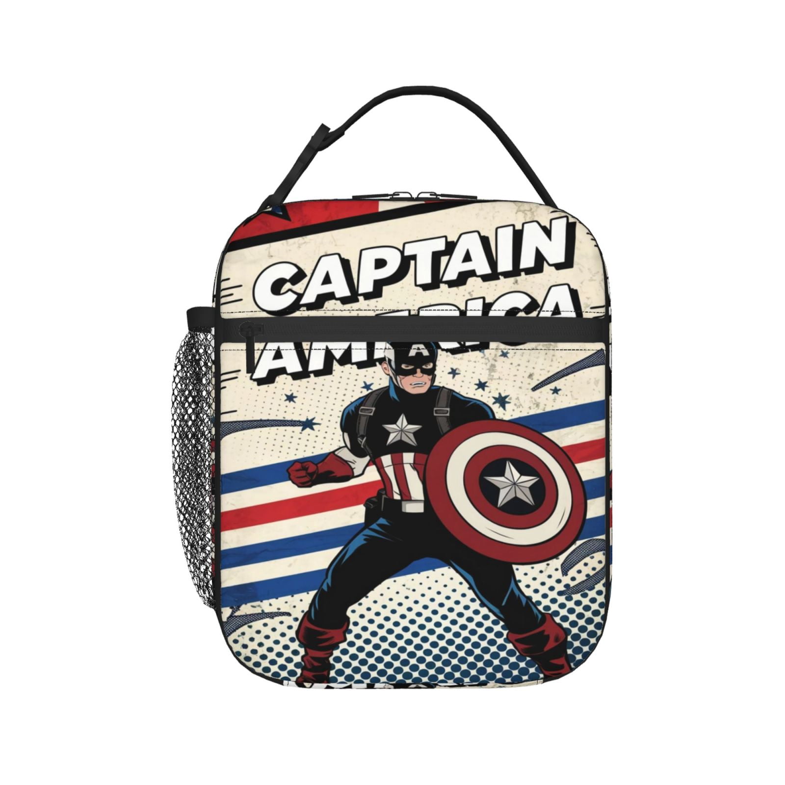 Captain America Comic Book Wallpaper Smiley Lunch Box for Women & Men ...