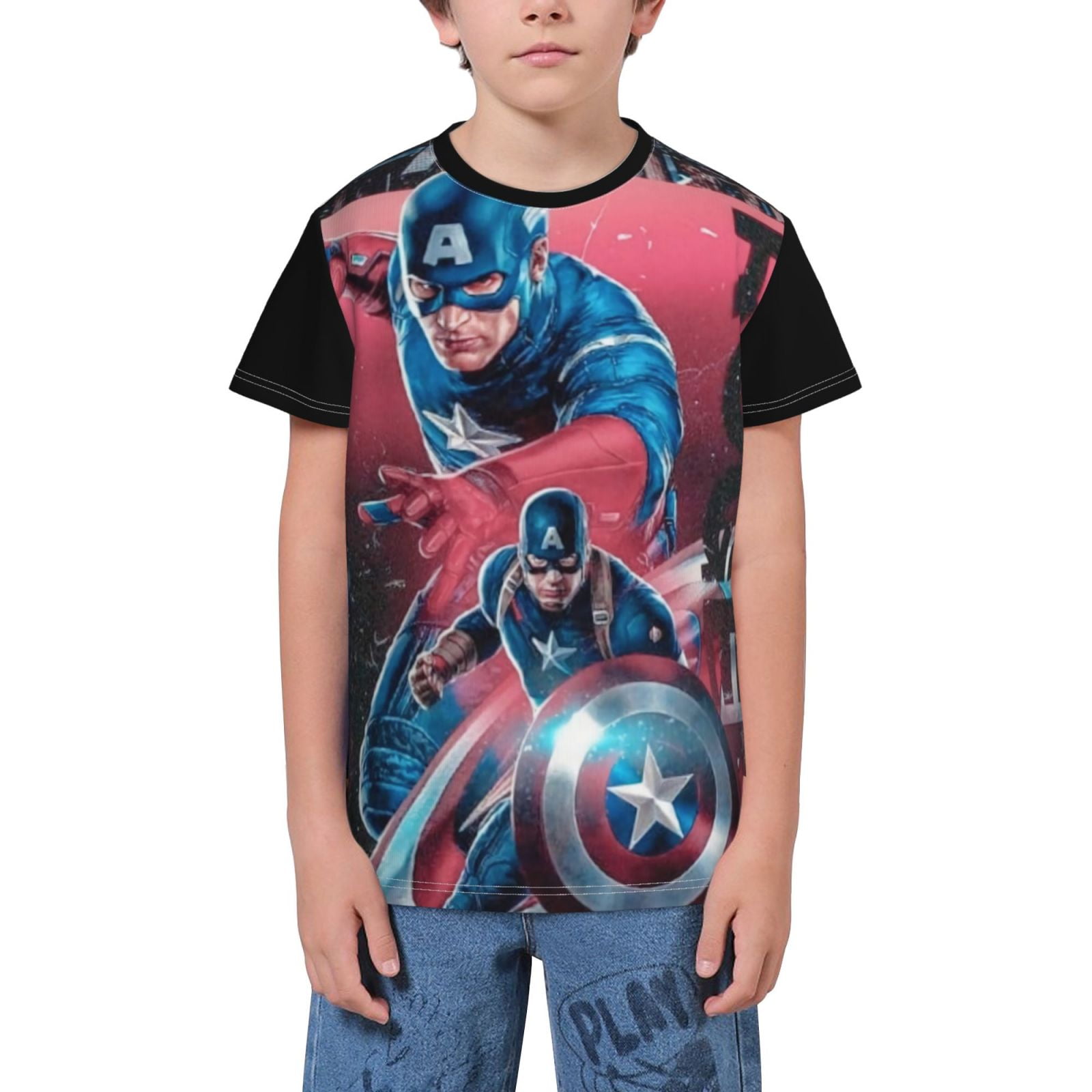 Captain-America Crewmate Boys Teens Casual T Shirts,Cool 3D Graphic ...