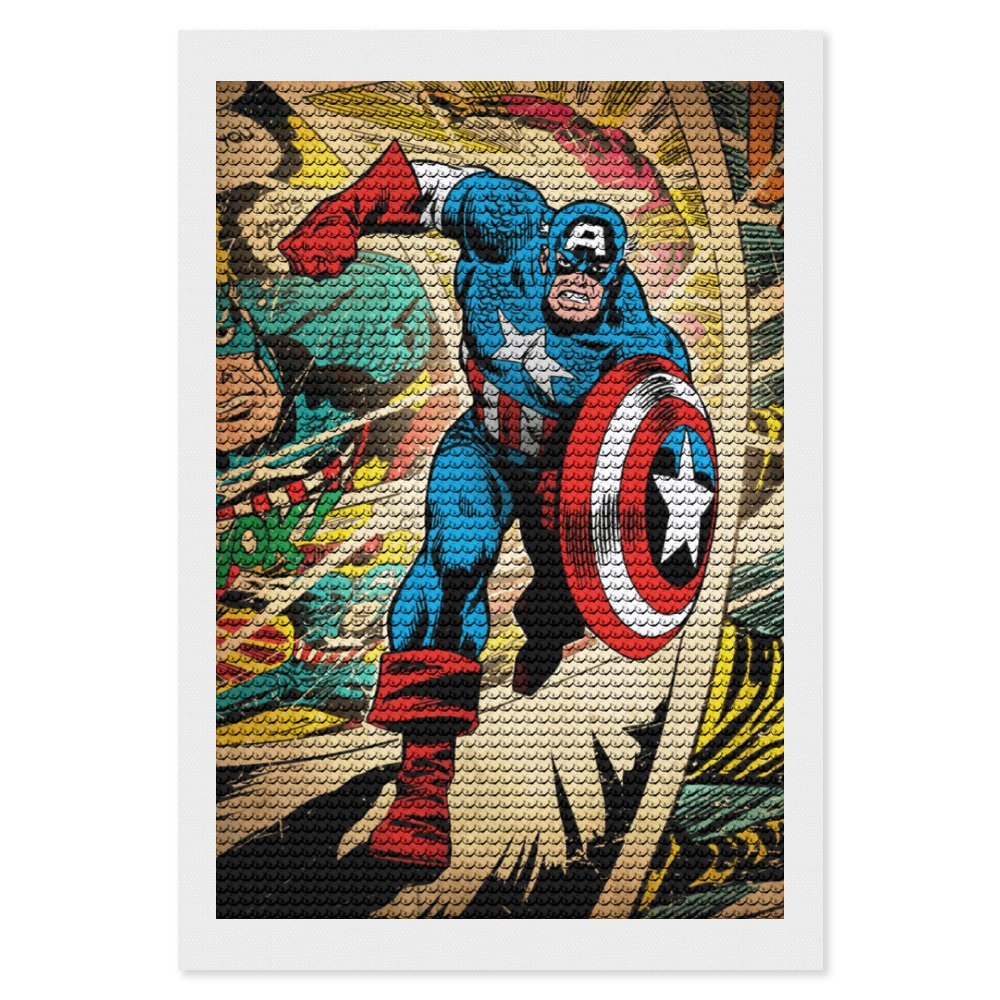 Captain America Diamond Art Kits for Adults Beginners Round 5D Paint ...