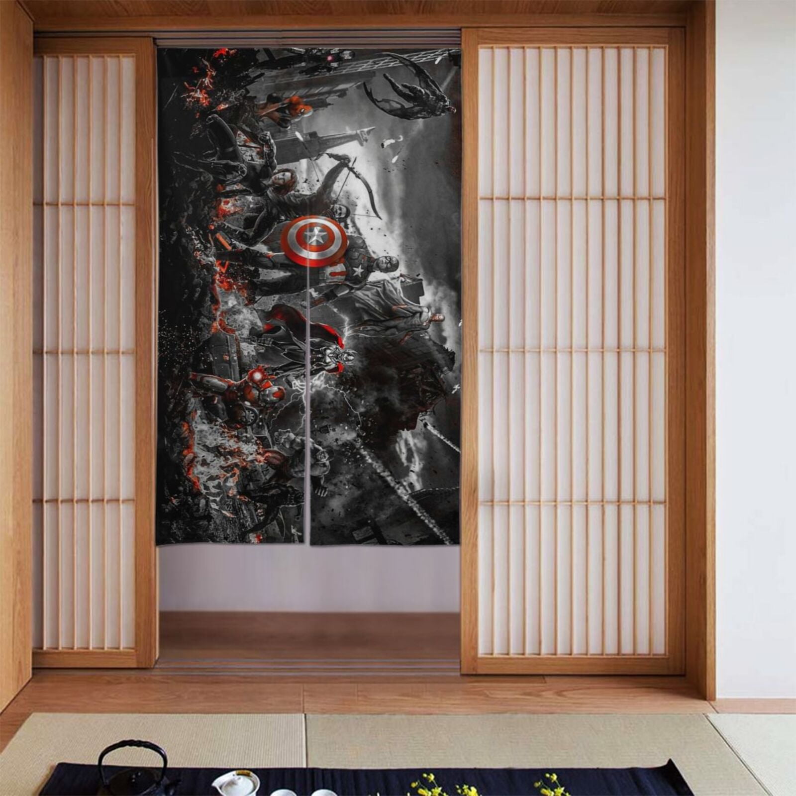 Captain America Door Curtains, Funny 2 Panels Partition Doorway Curtain ...