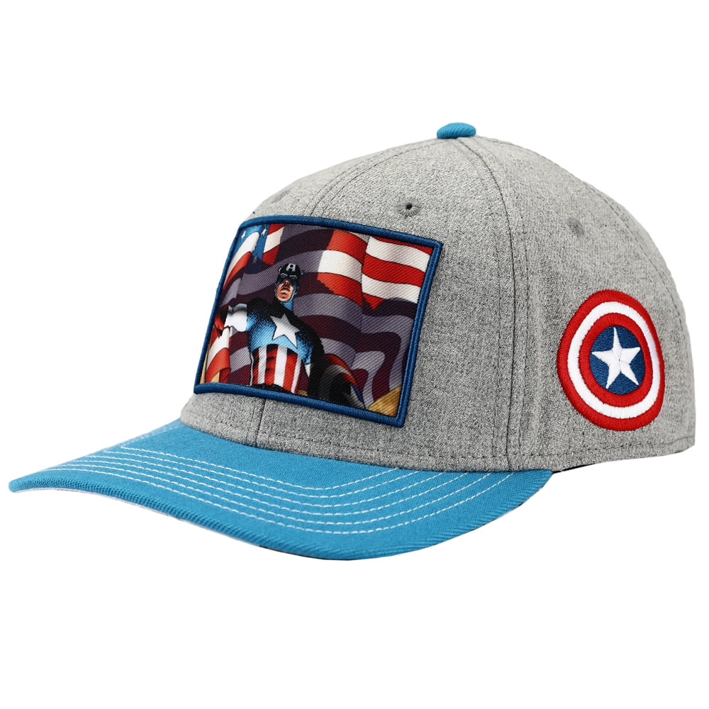 Captain America Flag Color Blocked Flex Fit Hat - Walmart.com