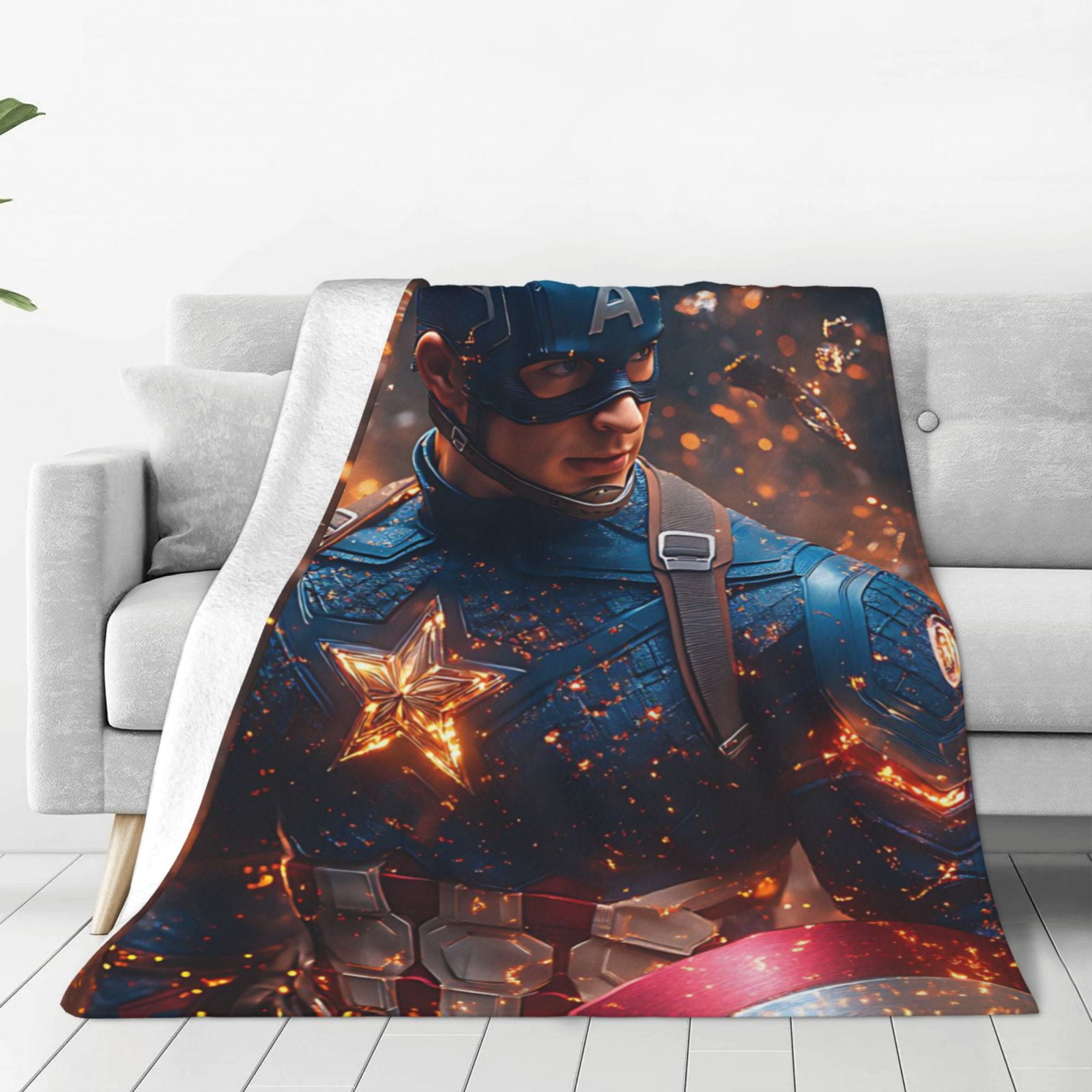 Captain America Fleece Blanket Throw Soft Cozy Plush Blanket For Couch ...