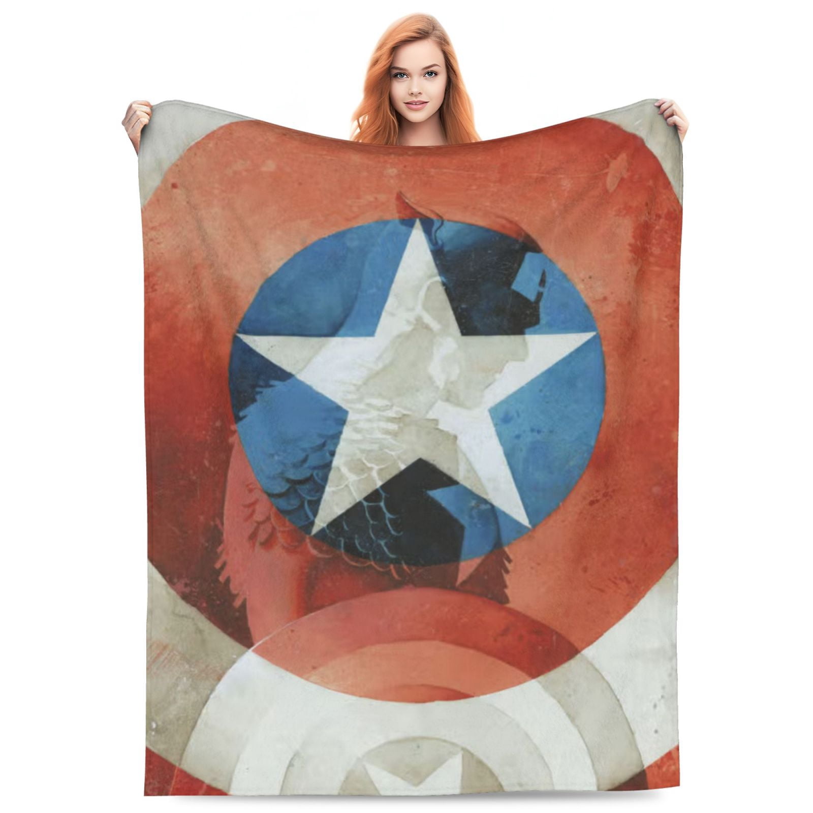 Captain America Fleece Throw Blanket For Couch Or Bed - Plush Cozy ...