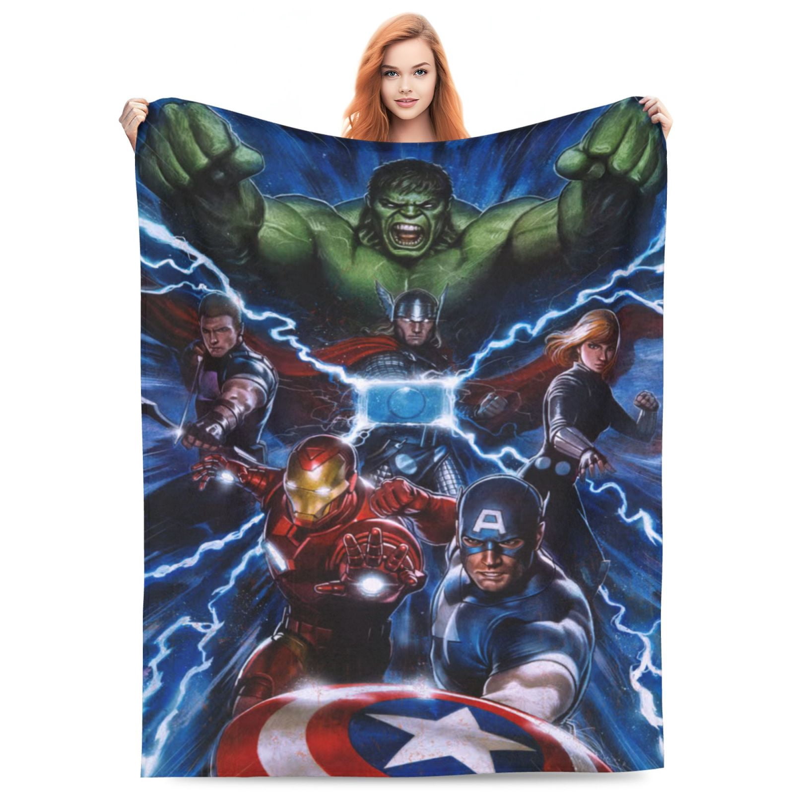 Captain America Fleece Throw Blanket For Couch Or Bed - Plush Cozy ...