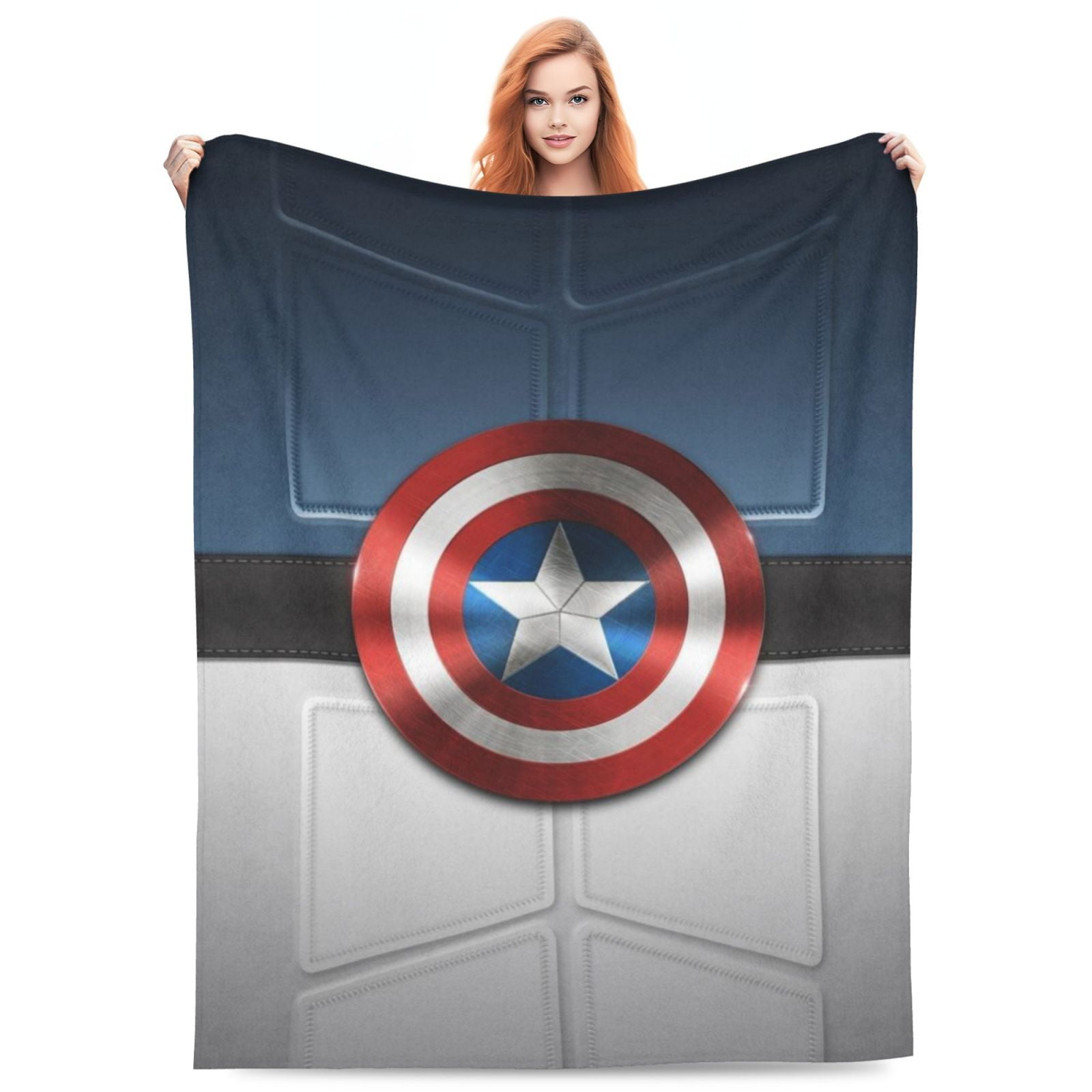 Captain America Fleece Throw Blanket For Couch Or Bed - Plush Cozy ...