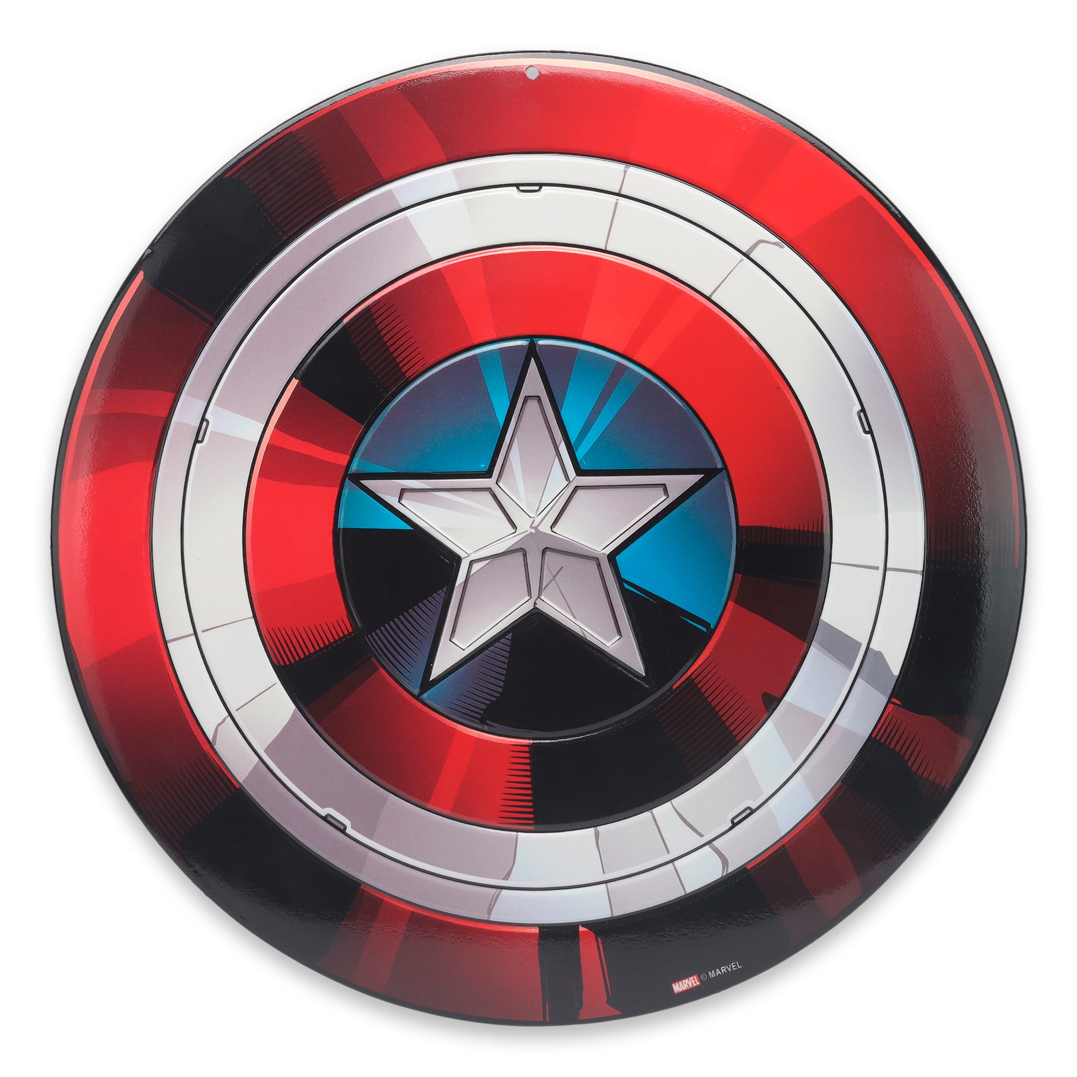 Captain America High Gloss Embossed Metal Shield Wall Art 11.25" W X 11 ...