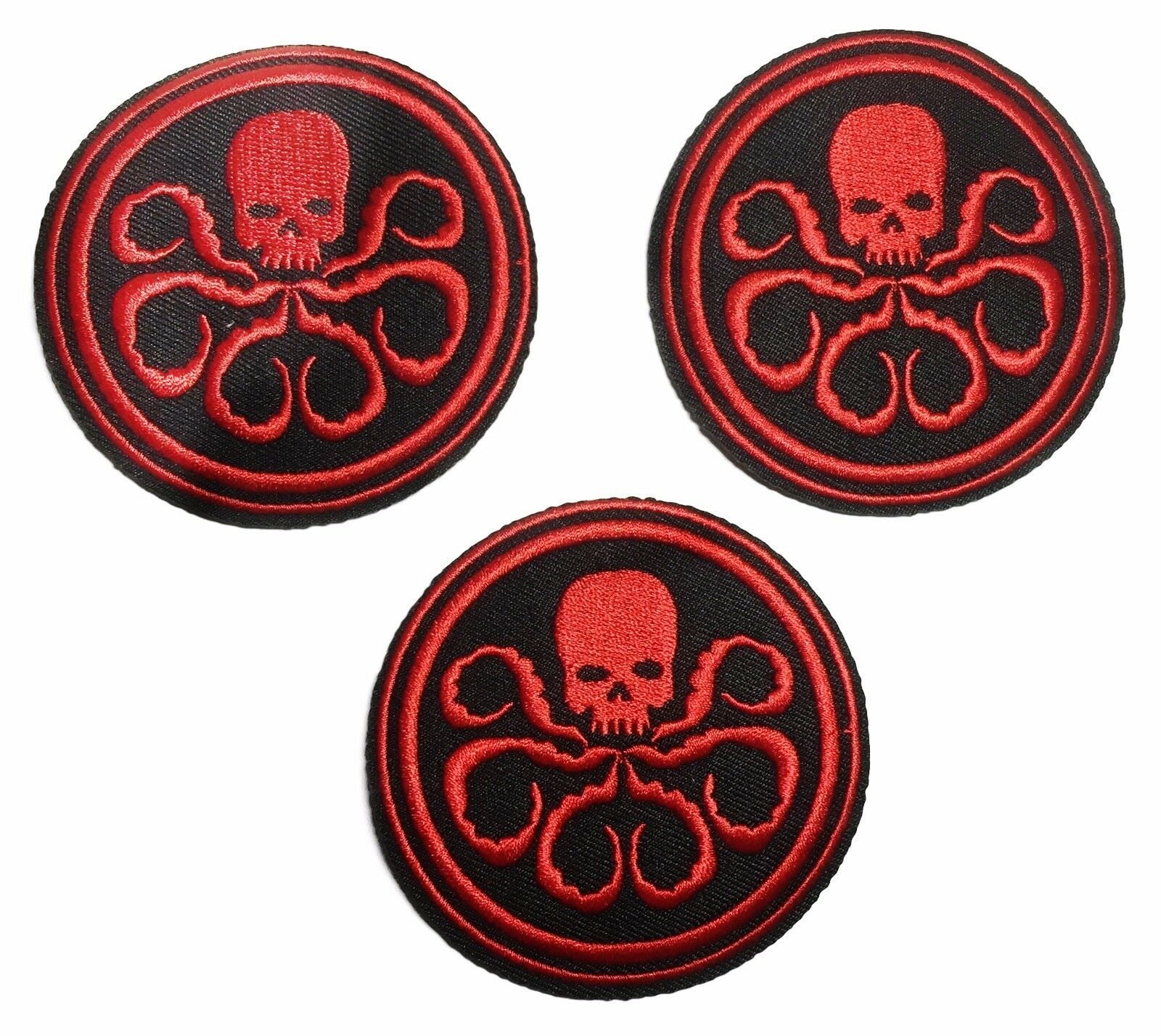 Captain America Hydra Logo 3 1/4" Embroidered Iron On Patch Set of 3 ...