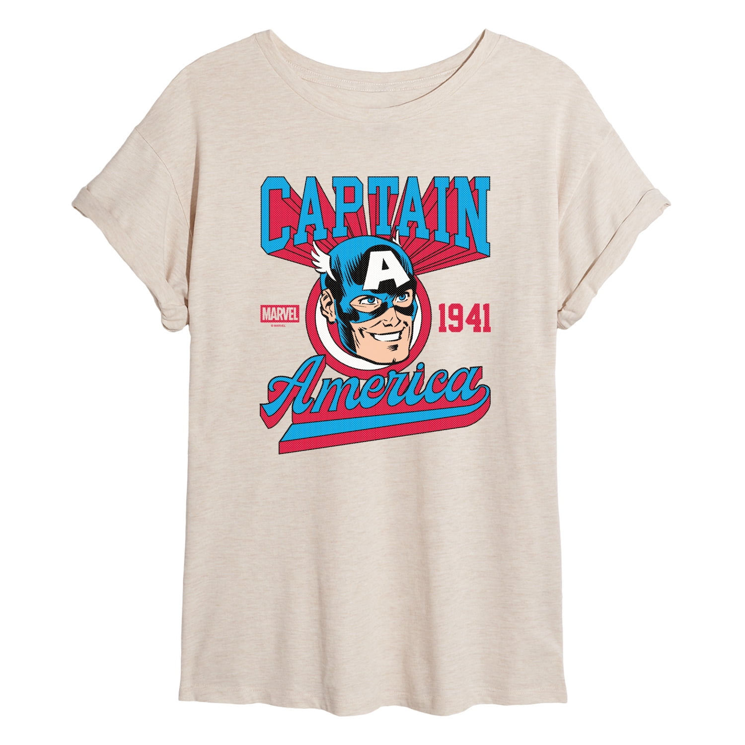 Captain America - Jersey - Juniors Oversized Graphic T-Shirt - Walmart.com
