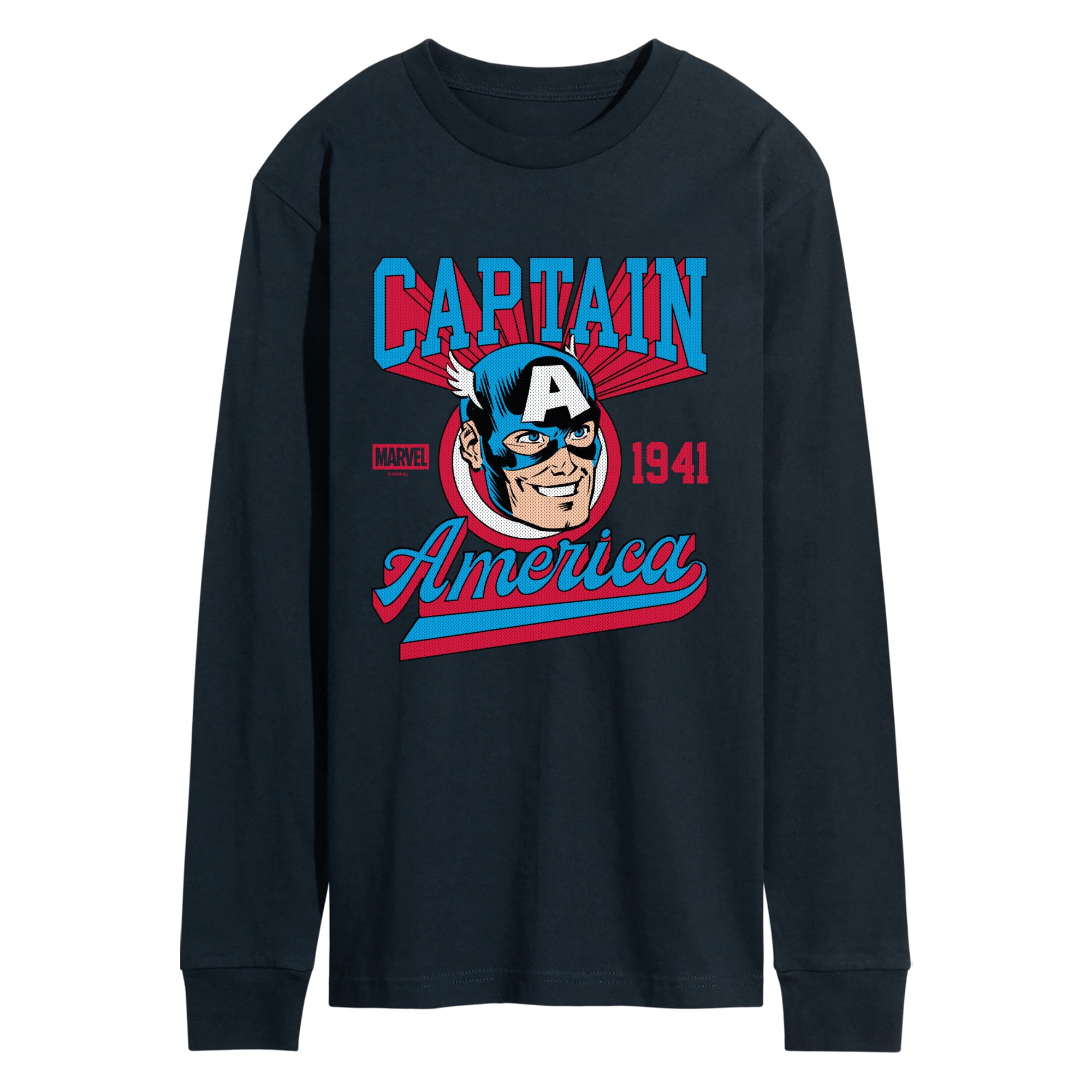 Captain America - Jersey - Men's Long Sleeve Graphic T-Shirt - Walmart.com
