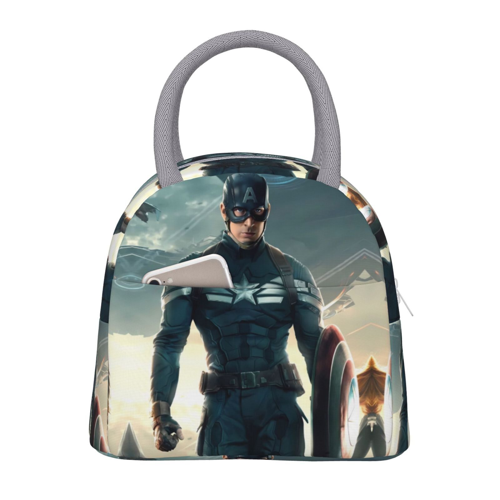 Captain-America Lunch Box, Reusable Insulated Lunch Bag Warm Cool Miscellaneous Storage Bags For ...