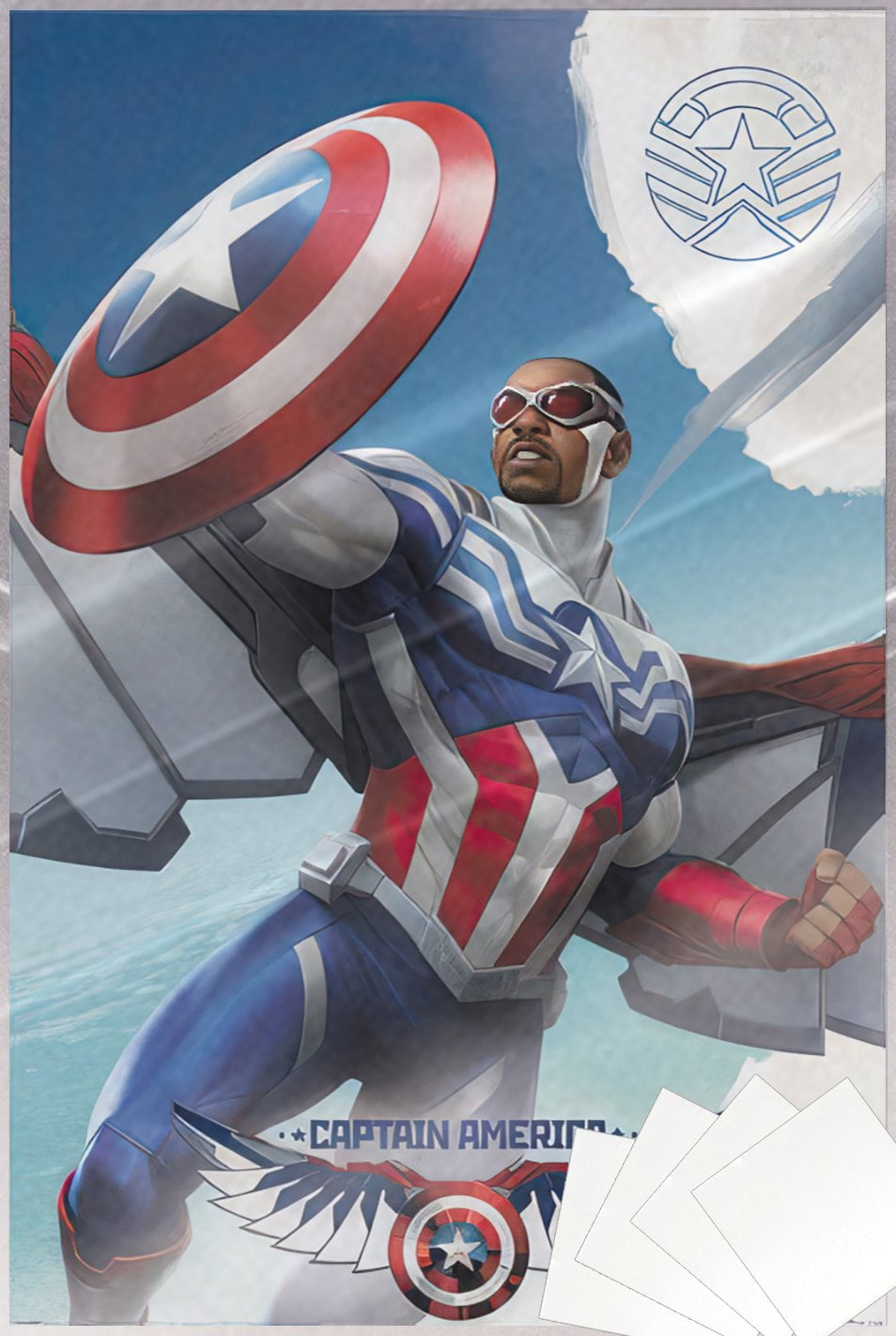 Captain America - Marvel Poster (Captain America - The Falcon - Flying ...