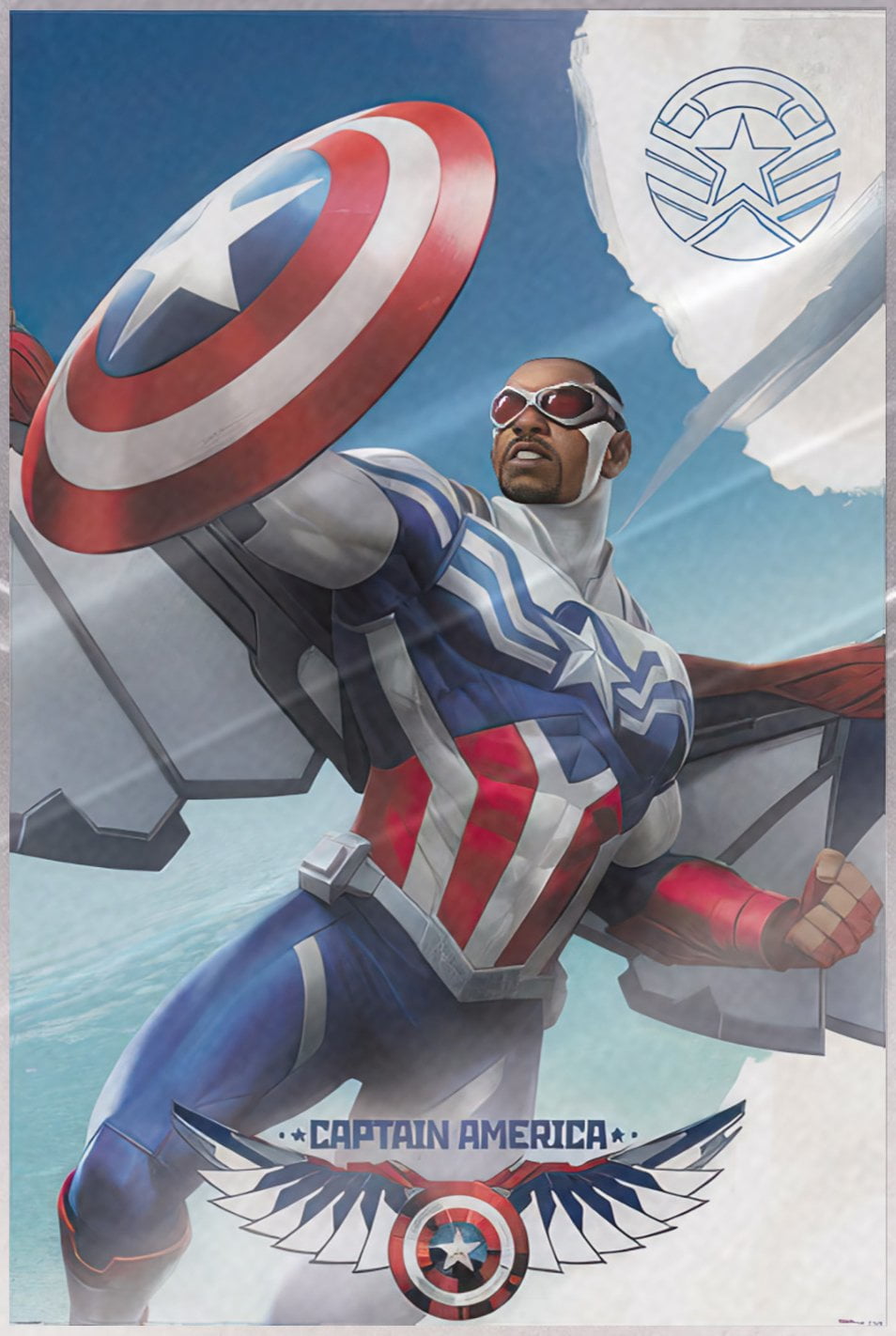 Captain America - Marvel Poster (Captain America - The Falcon - Flying ...